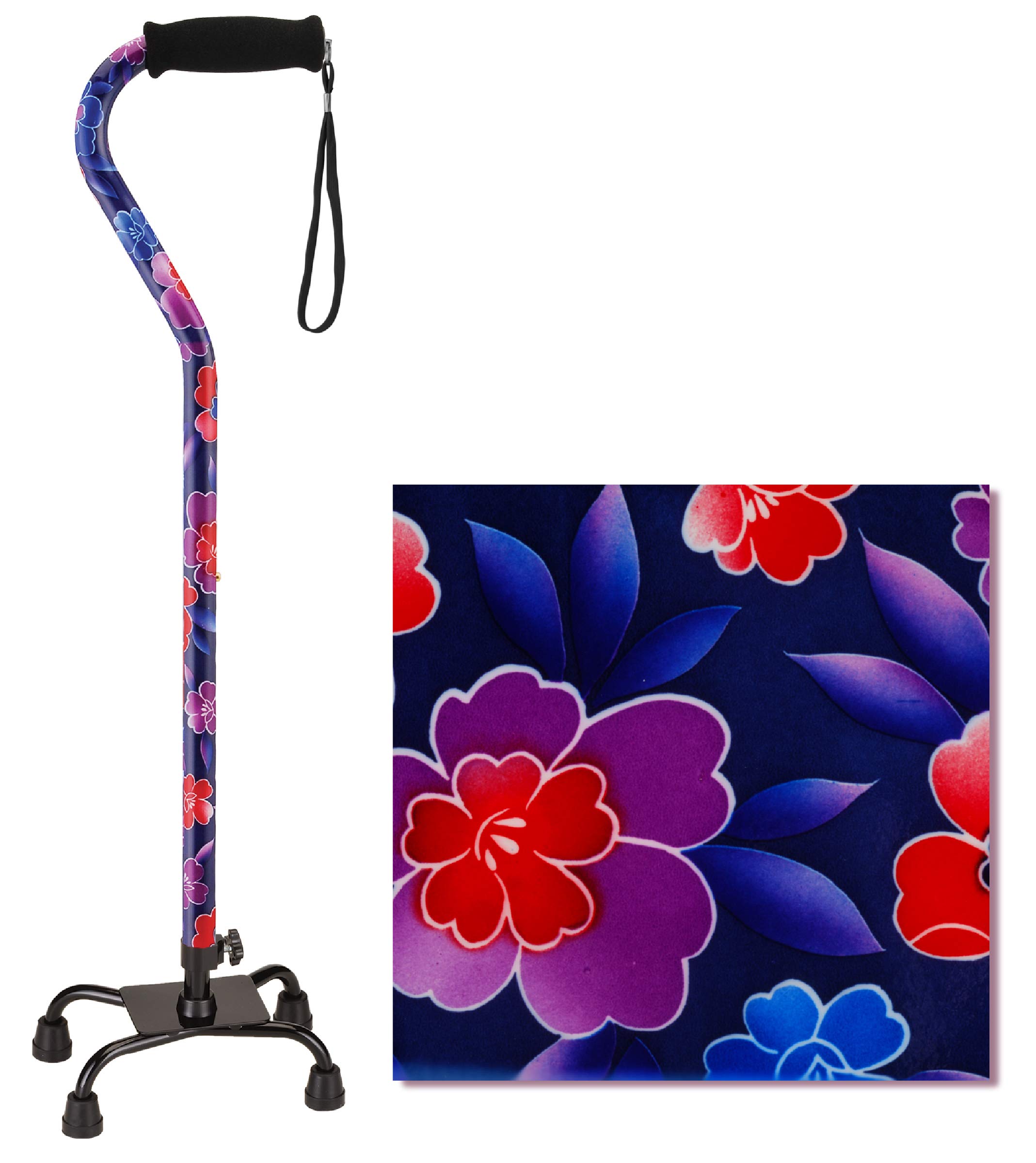 Amazon.com: NOVA Designer Quad Cane, Lightweight Four Legged Cane with ...