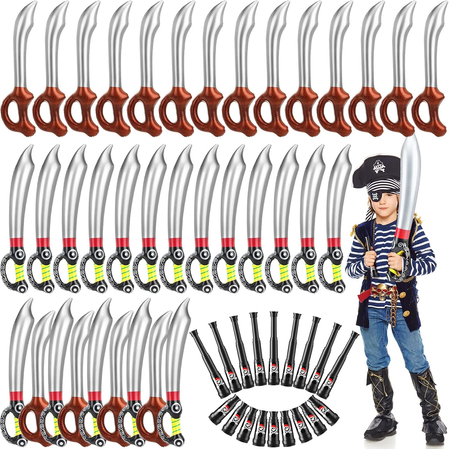 Amazon.com: Libima 54 Pcs Pirate Party Favors Include 36 Inflatable ...