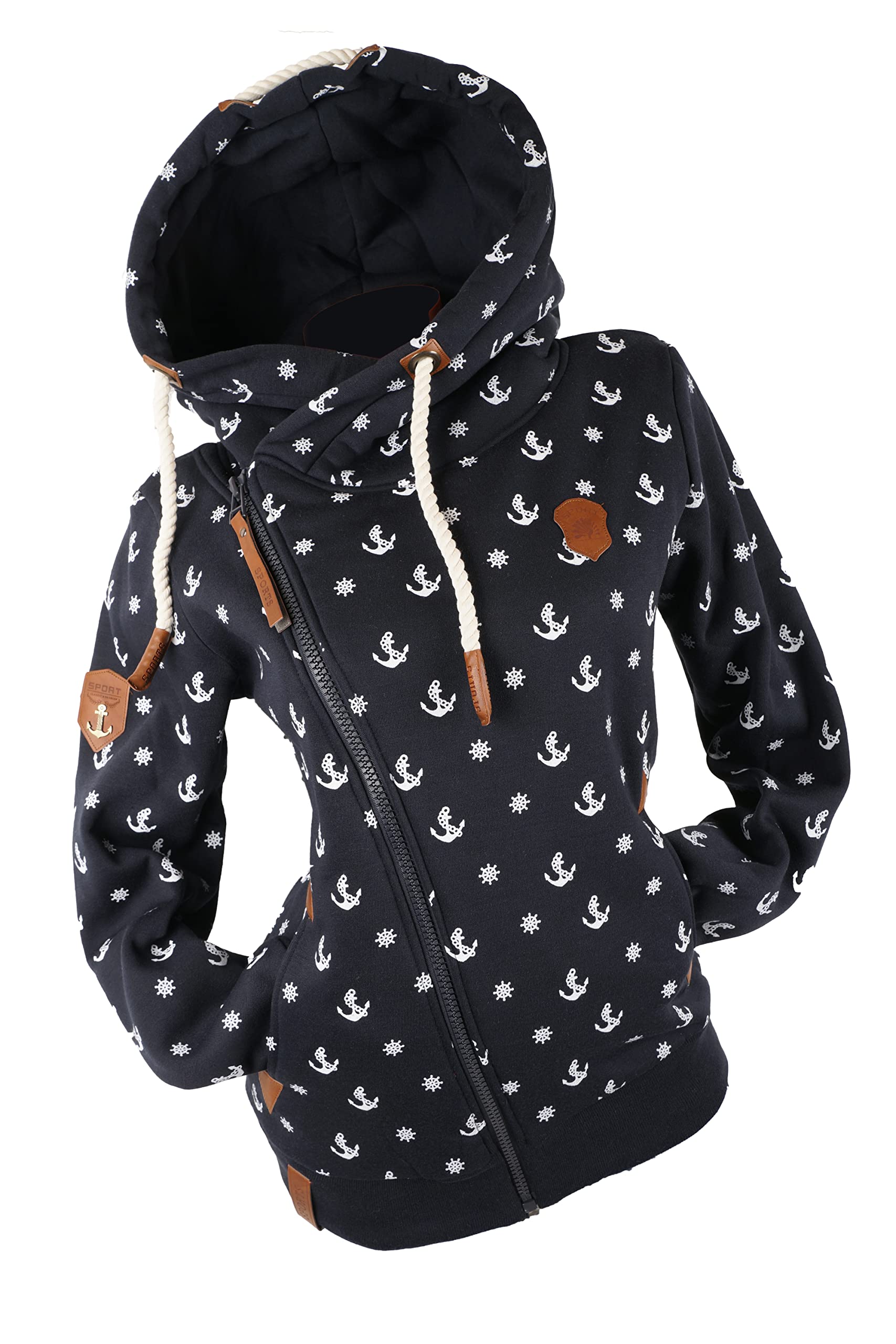 VIN TE Women's Sweat Jacket XXL Hooded Hoodie Transition Jacket Fleece ...