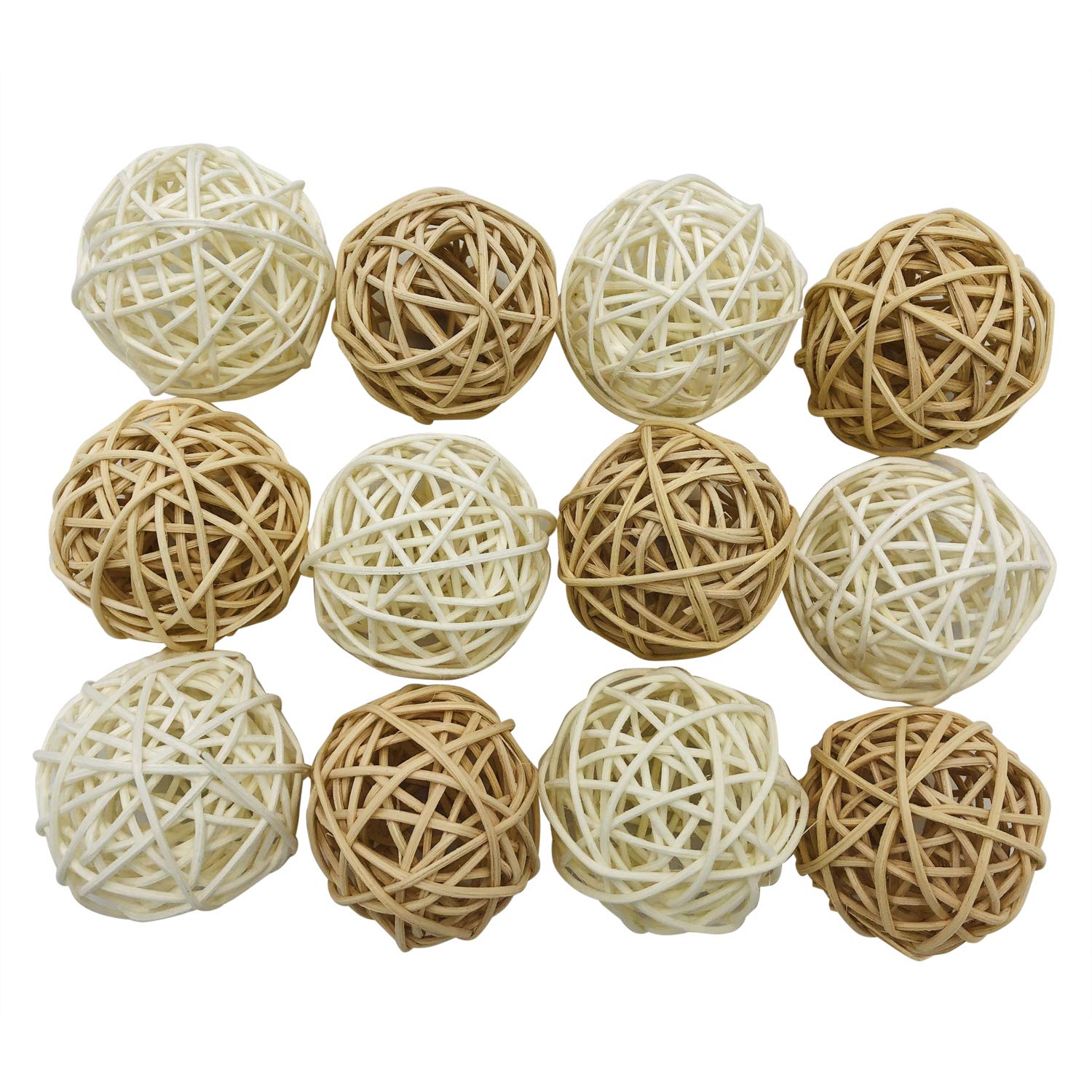 Amazon.com: Worldoor 12 Pieces Wicker Rattan Balls Decorative Orbs Vase ...