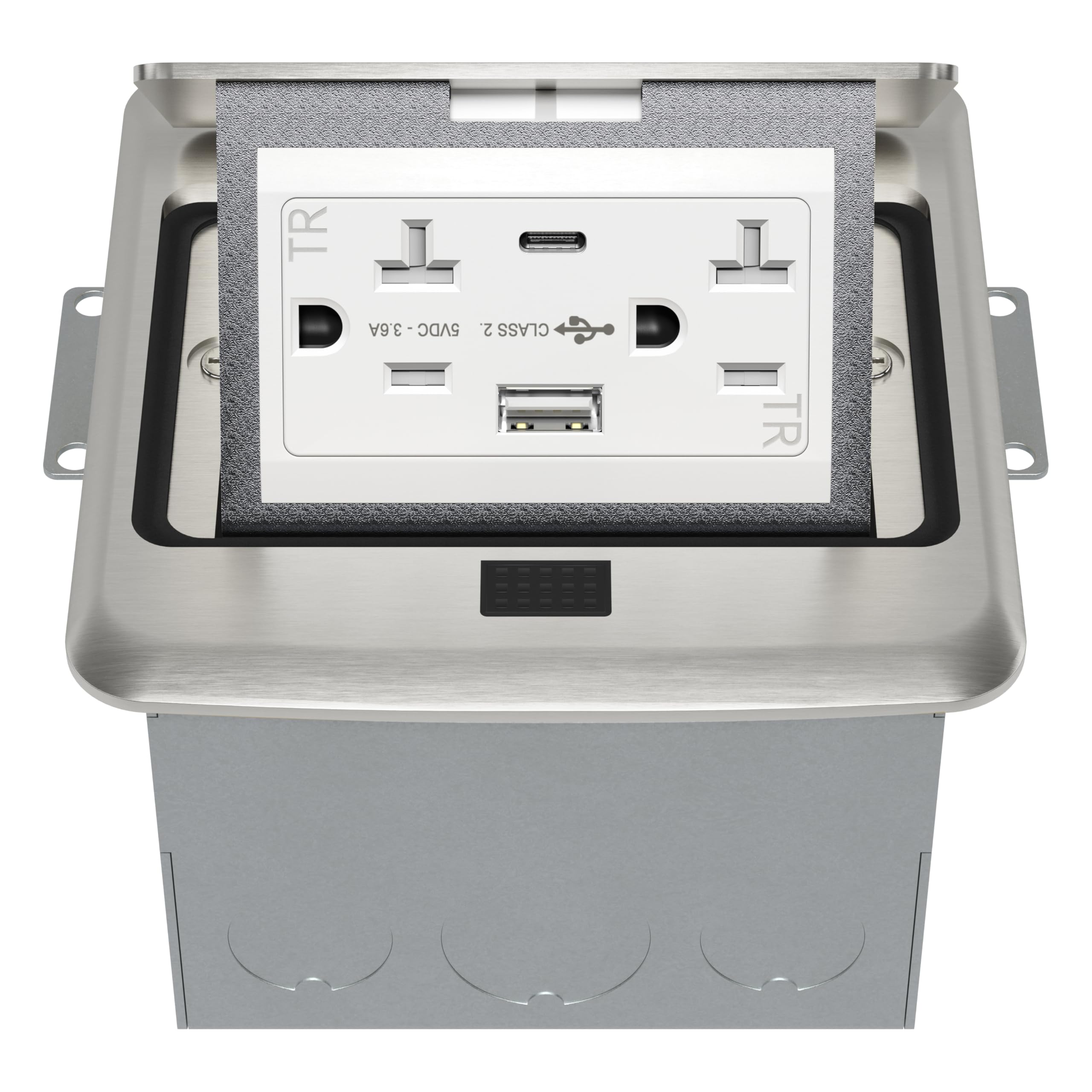 ENERLITES Soft Pop-Up Square Floor Box Kit, 20A Tamper-Resistant ...