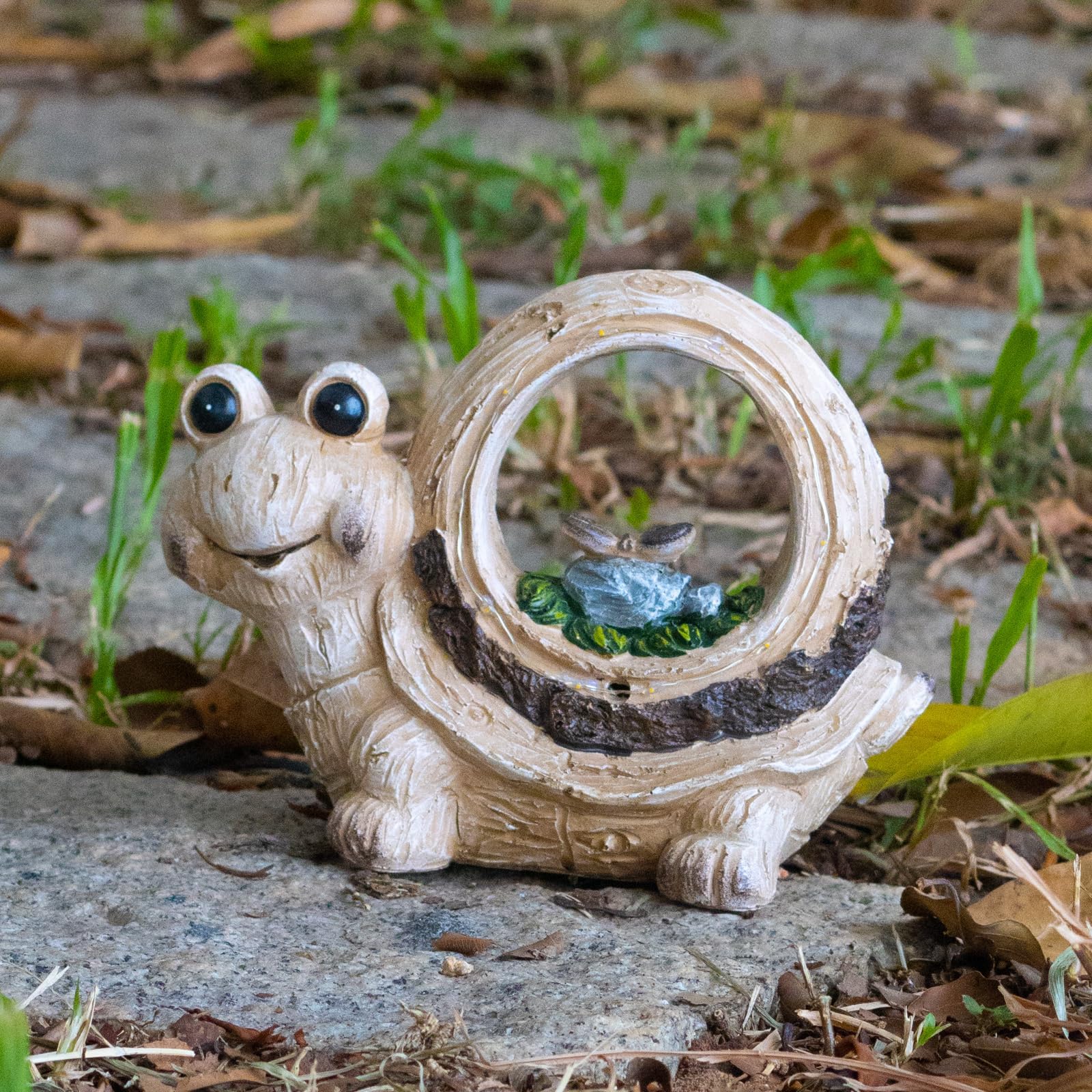 Amazon.com : GARDENGREETERS Turtle with Solar Light Statue Solar Turtle ...