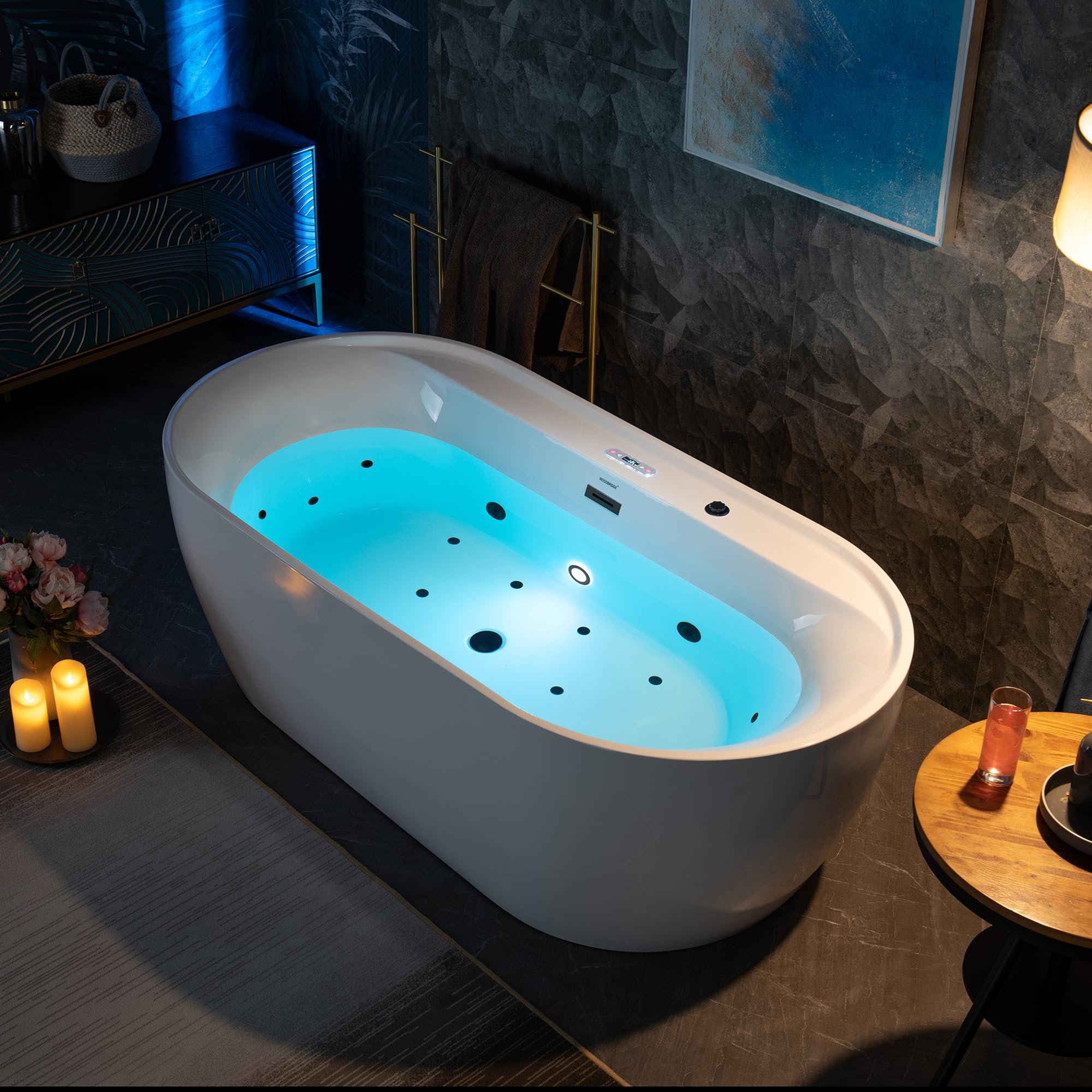 Amazon.com: WOODBRIDGE 72" x 35-3/8" Whirlpool and Air Bath Heated ...