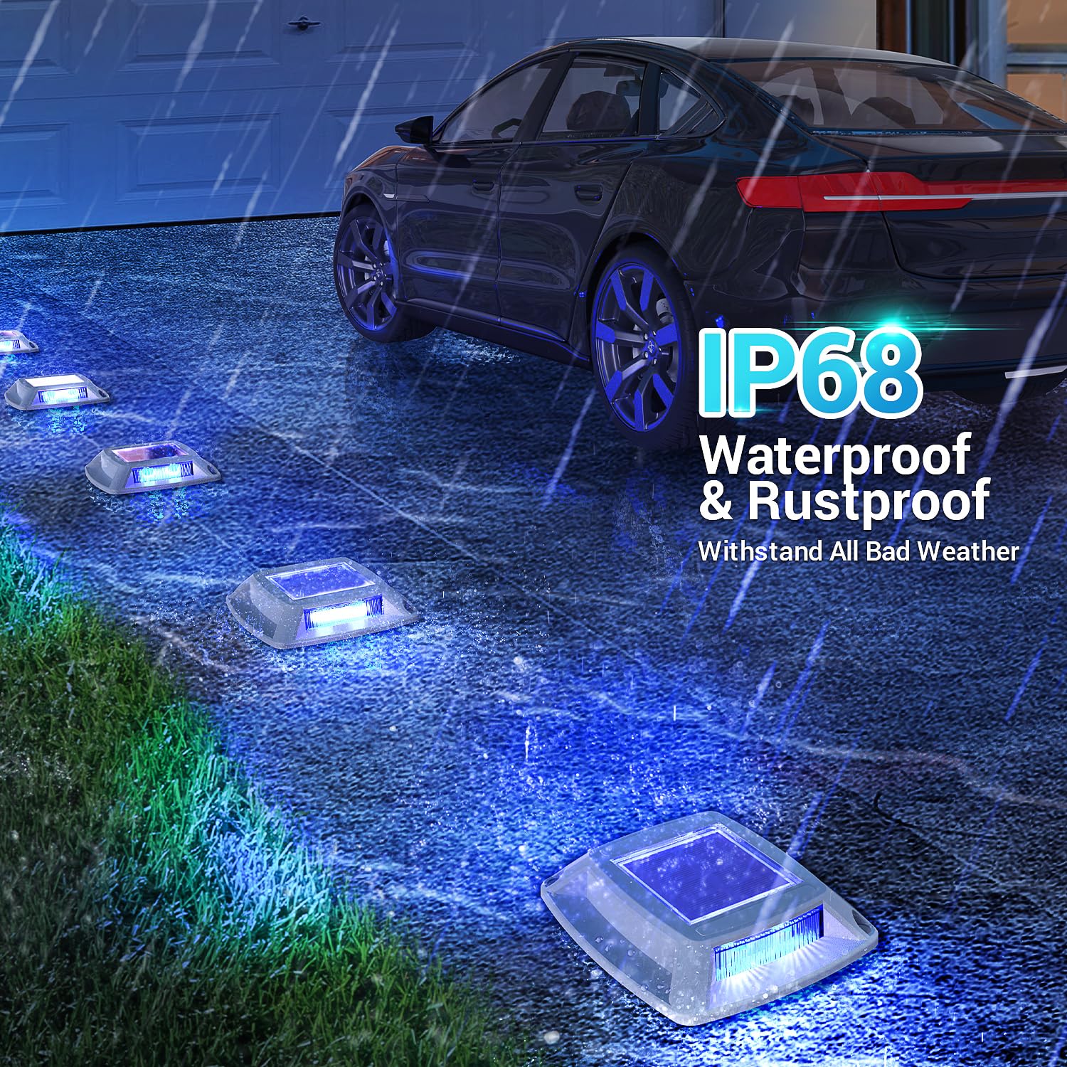 Snapklik.com : Solar Driveway Lights 10 Pack, Solar Powered IP68 ...