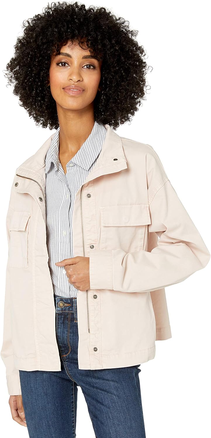 Amazon.com: Goodthreads Women's Cropped Oversized Utility Jacket ...