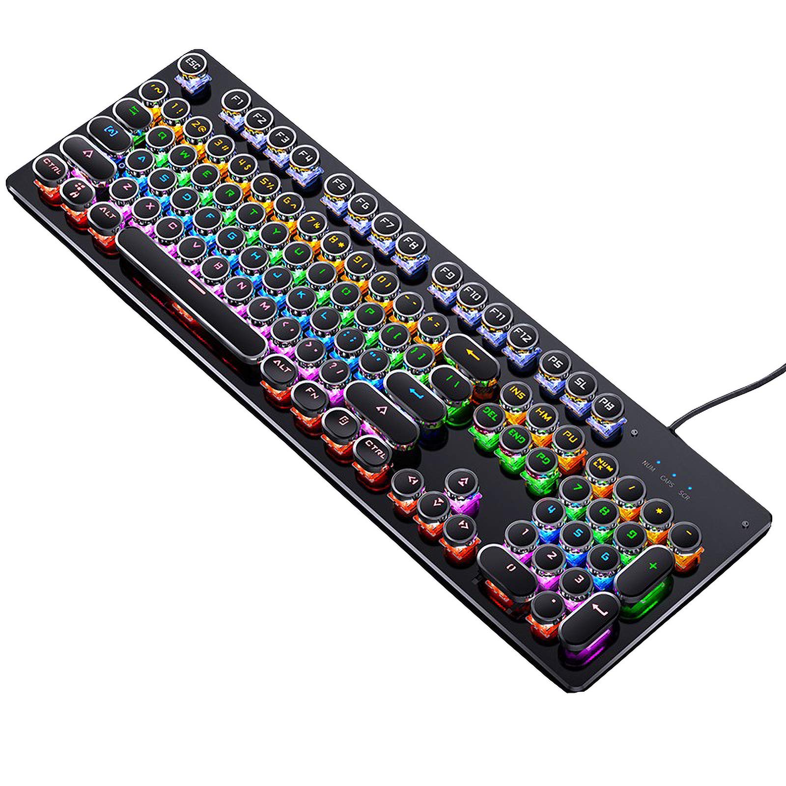 Basaltechkeyboard Wired Typewriter Style Mechanical Keyboard With Led ...