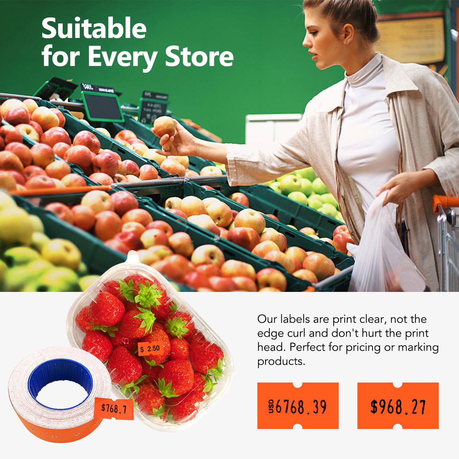 Snapklik.com : 30 Rolls 15000 Price Gun Labels For Mx-5500 White Price ...