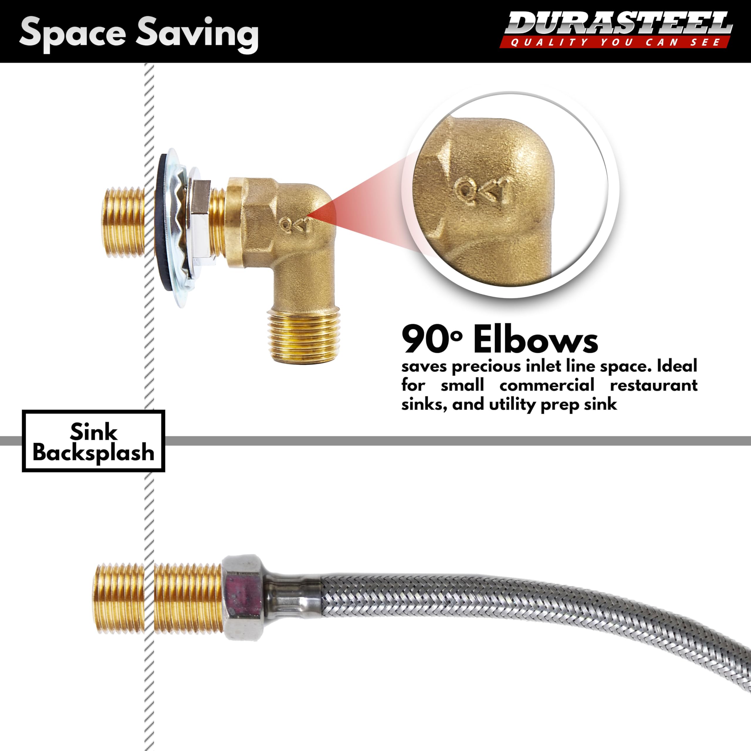Snapklik.com : DuraSteel Wall Mount Faucet 90-Degree Elbow - Commercial ...