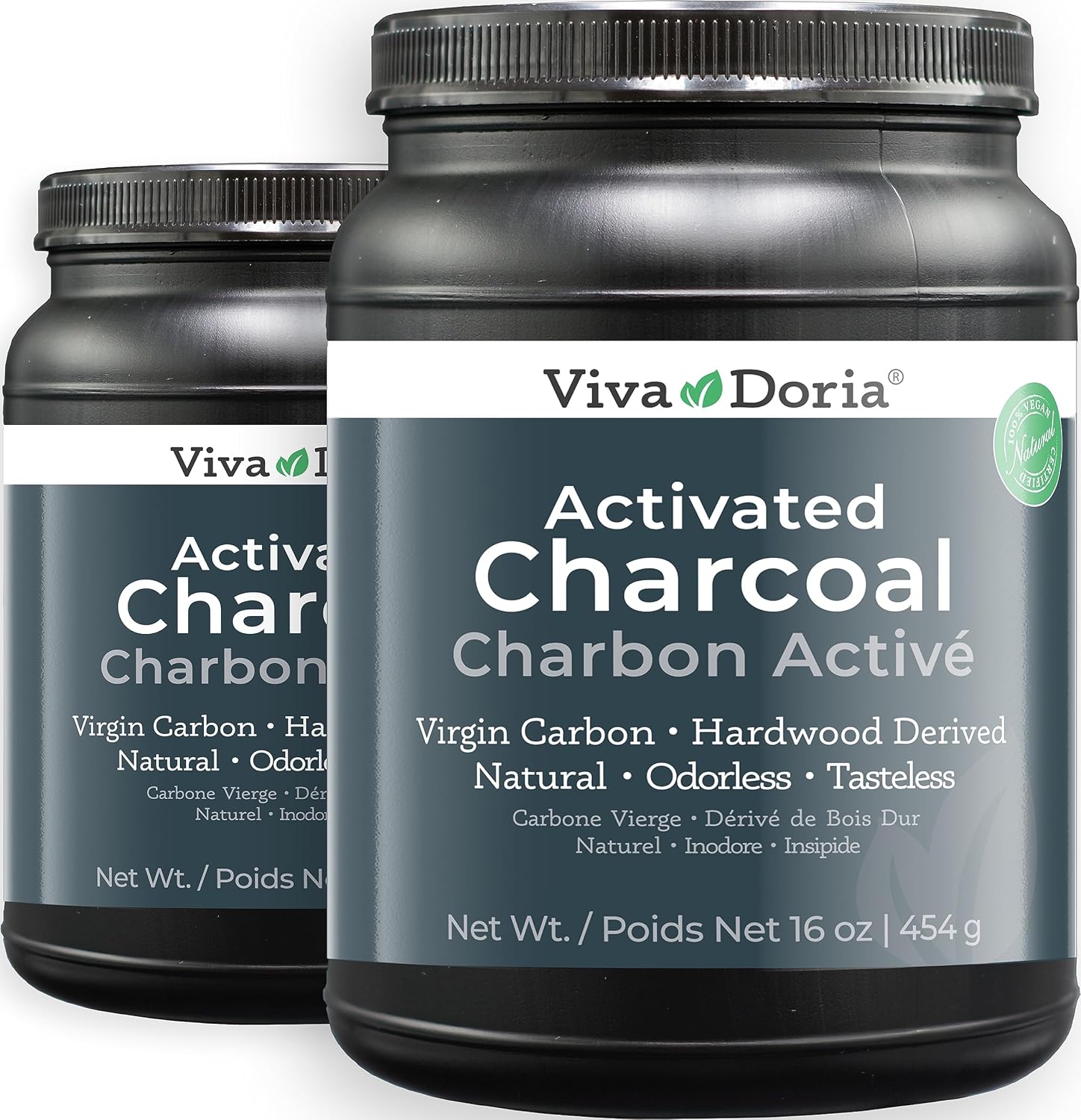 Pack of 2 Viva Doria Activated Charcoal Powder, Hardwood Derived, Food ...