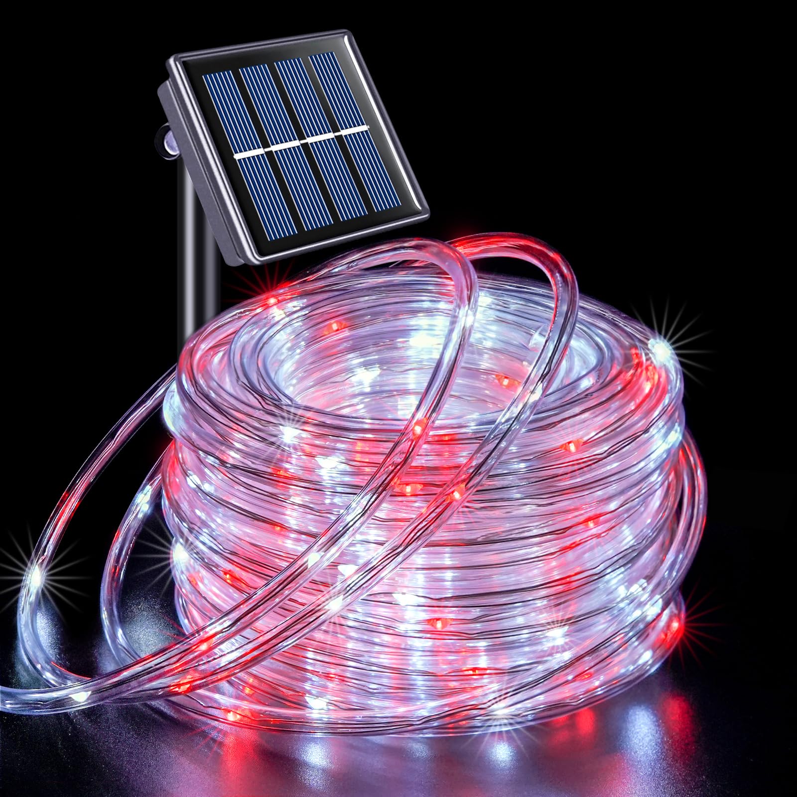 JMEXSUSS 200 LED Solar Christmas Rope Lights, 72ft IP 65 Outdoor ...