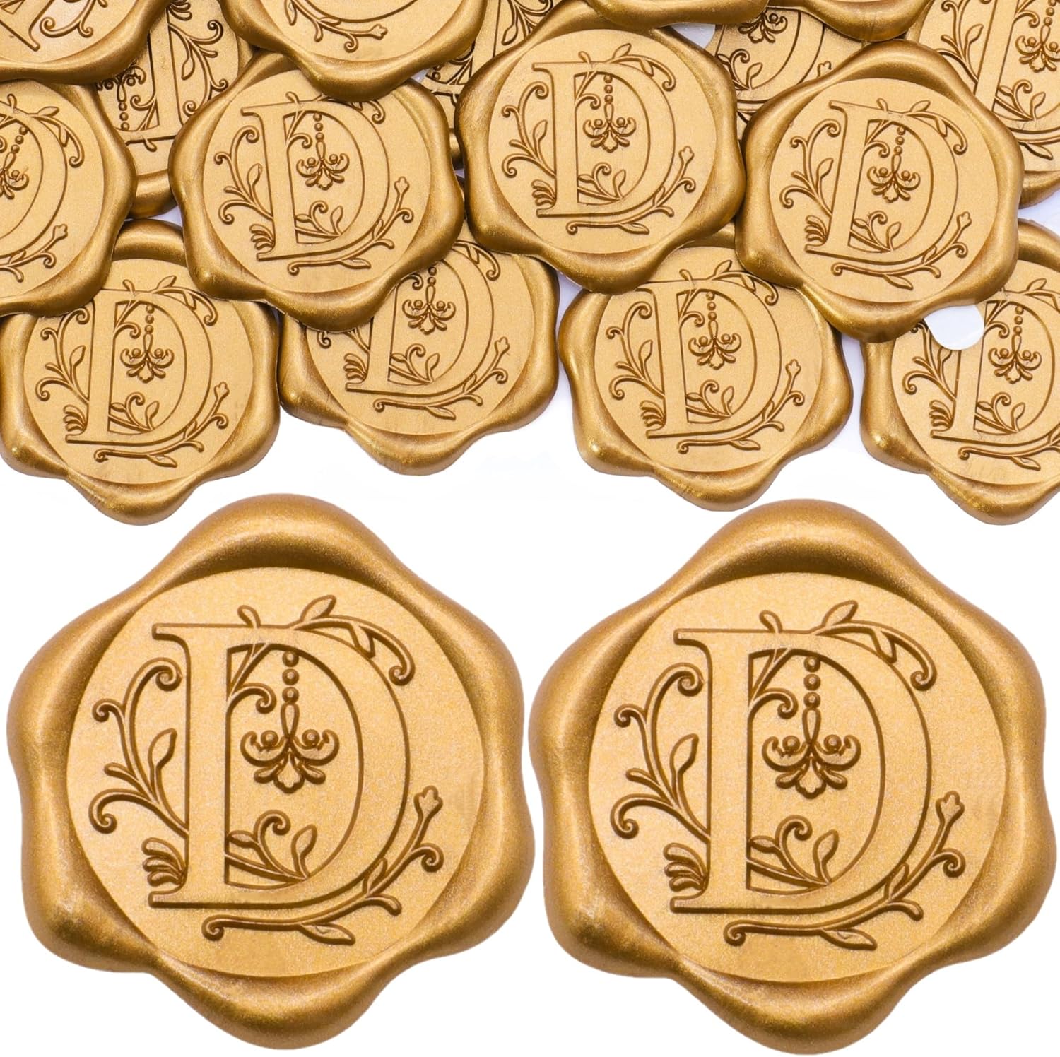 Amazon.com: SWANGSA 50 Pack Letter D Wax Seal Stickers, Antique Gold ...