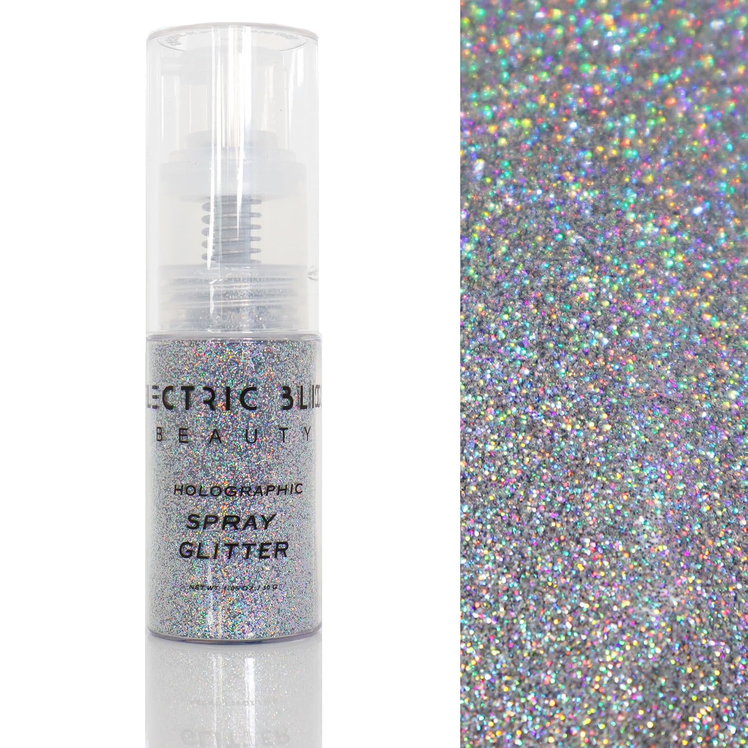 Amazon.com : Electric Bliss Beauty Holographic Silver Glitter Spray ...
