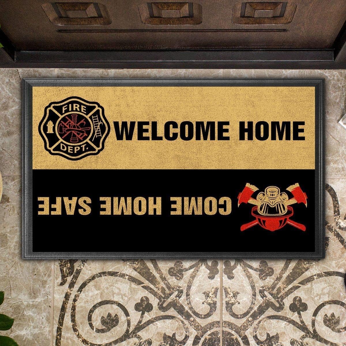 Amazon.com: Save Lives Doormat Firefighter Welcome Home Come Home Safe ...