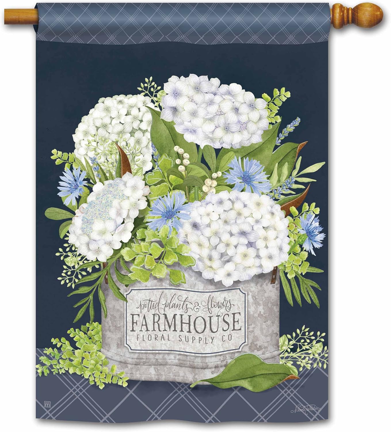 Amazon.com : BreezeArt - Farmhouse Flowers Decorative Standard House ...