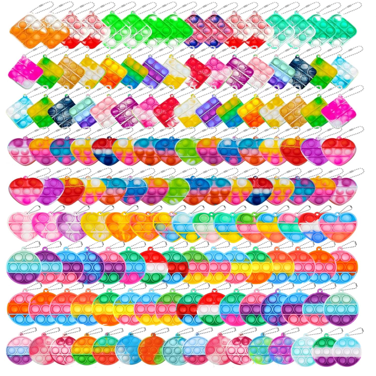 Amazon.com: 100pcs 2in Random Pop Bubble Fidget Sensory Toys, Pop Toy ...