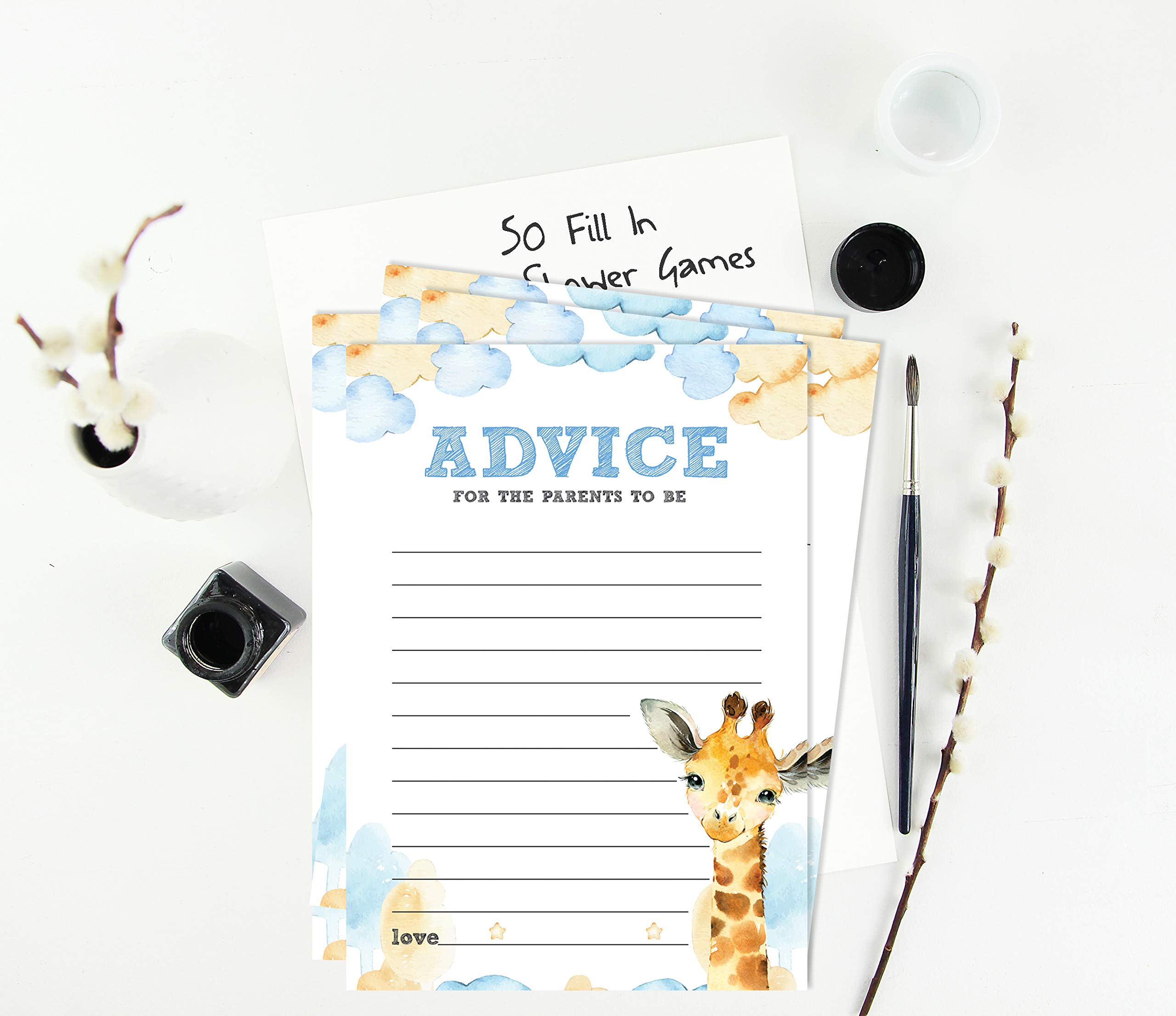 Giraffe Baby Shower Bingo Templates Baby Shower Games & Activities