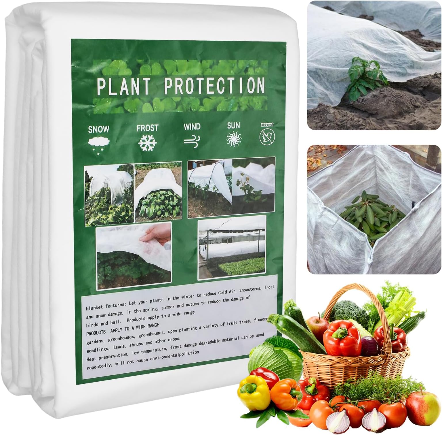 2x10m Plant Fleece Frost Protection - 30gsm Heavy Duty Plant Antifreeze ...