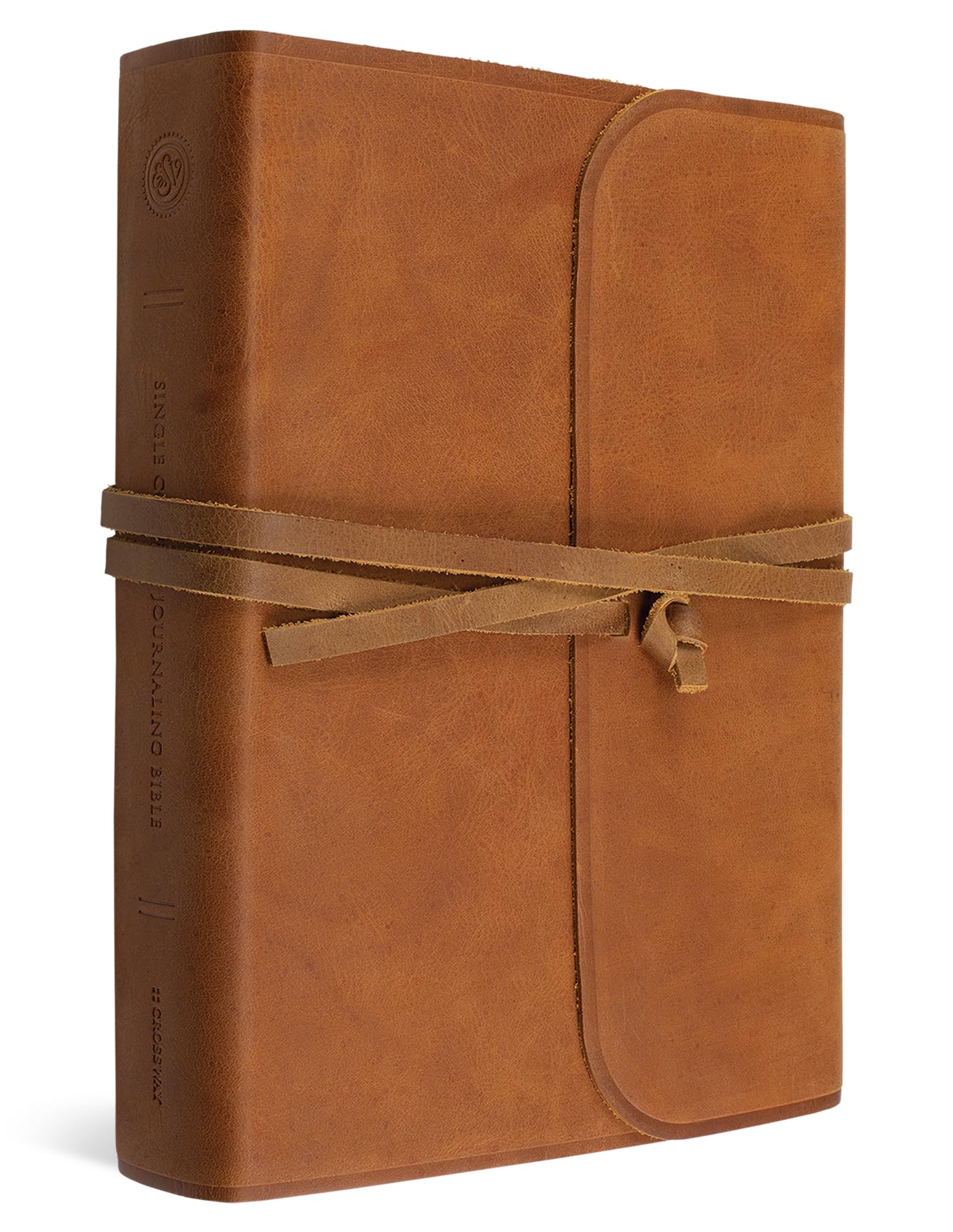 ESV Journaling Bible, Large Print, Brown, Flap With Strap: Amazon.co.uk ...