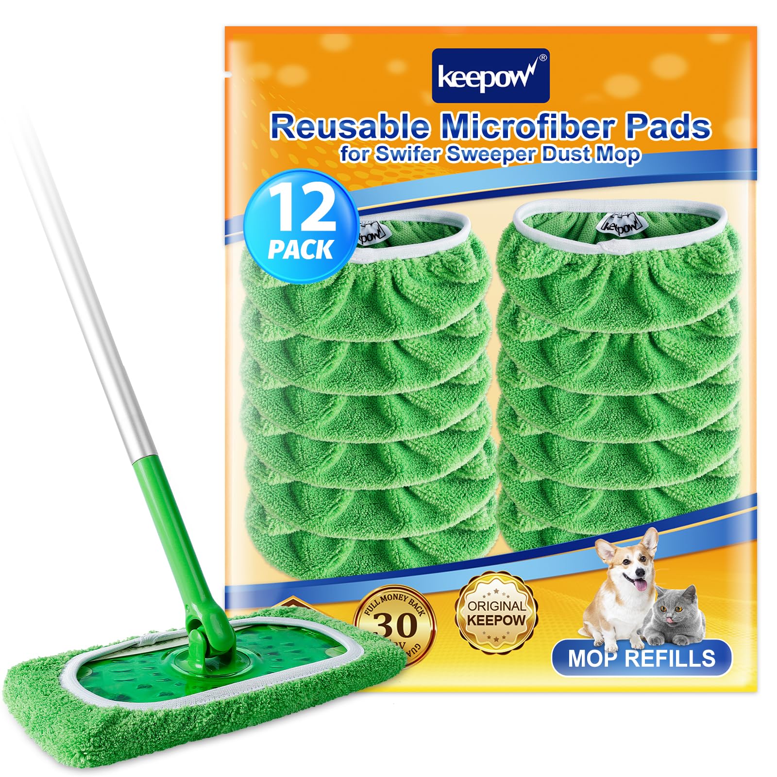 Amazon.com: KEEPOW Reusable Wet Pads Refills Compatible with Swiffer ...