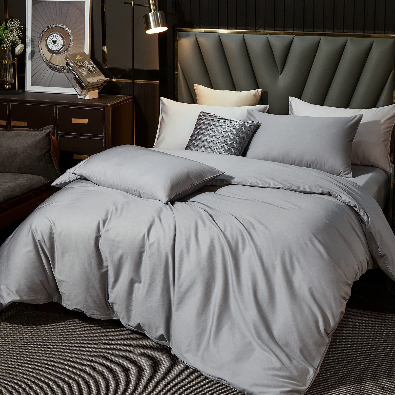 MooMee Bedding Duvet Cover Set Extra Long Staple Cotton 600 TC Egyptian ...