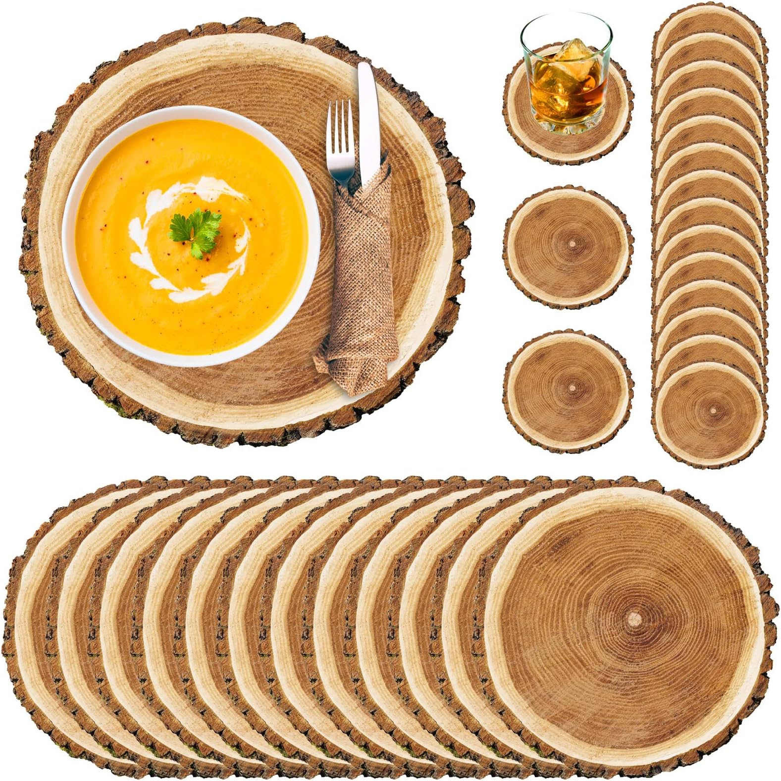 Amazon.com: Tenceur 50 Pcs Disposable Farm Hay Placemats Straw Paper ...