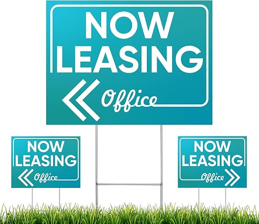 Amazon.com : NEXT LEVEL SIGNS | Now Leasing Yard Signs | 24 W x 18 H ...