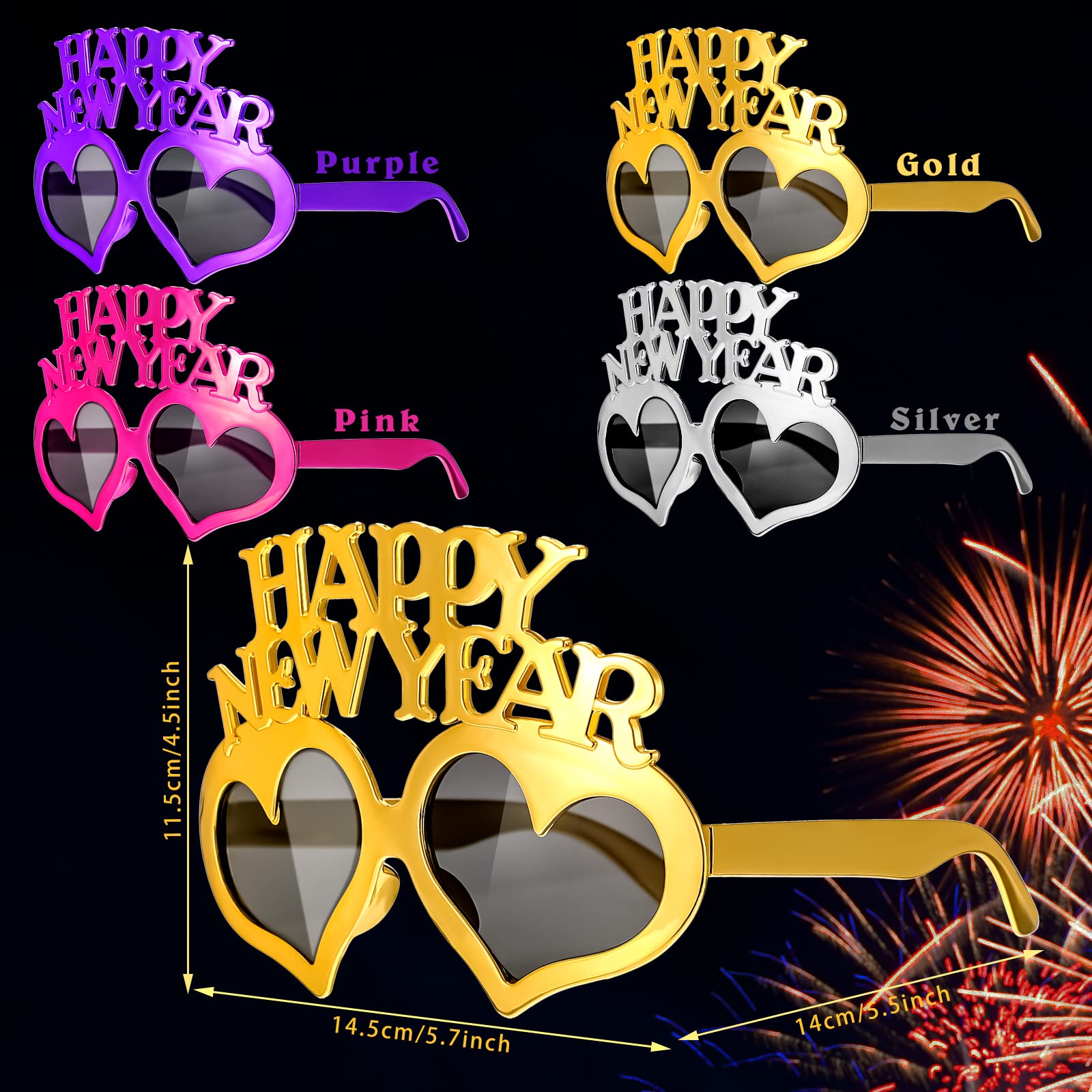 Snapklik.com : TOODOO 8 Pieces 2025 Happy New Year Glasses Fancy Party ...