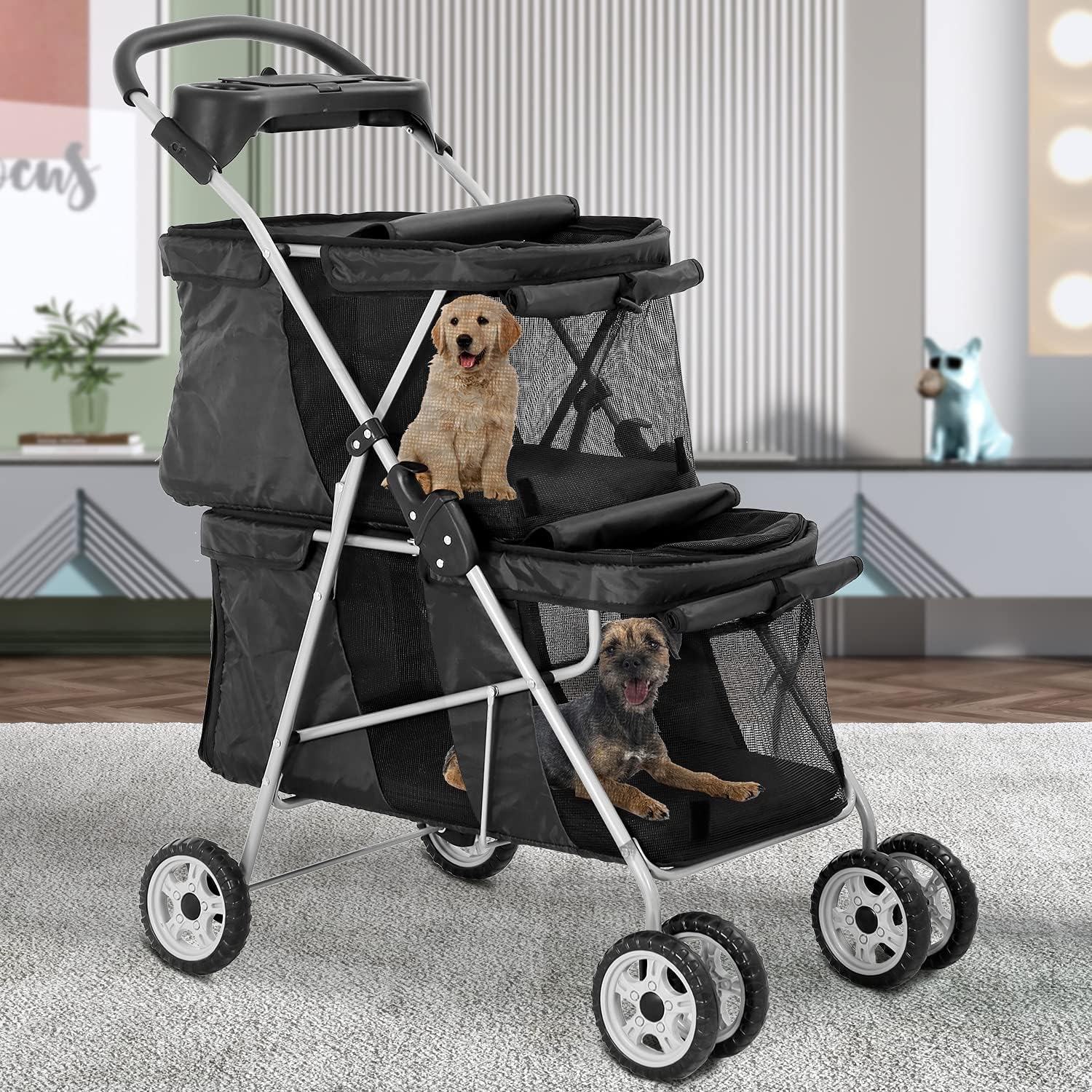 Amazon.com: Dog Strollers for Small Dogs,Double Pet Stroller for 2 ...