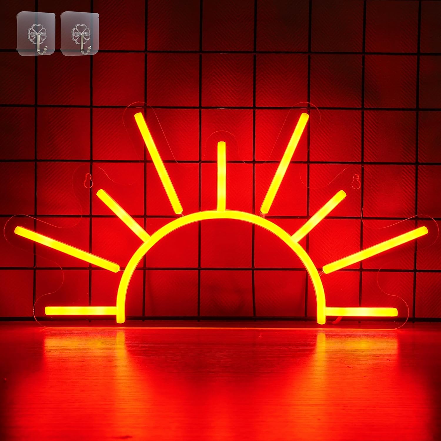 Orange Sunrise Neon Sign, Attivolife Light up Sun LED Wall Decor Lamp ...
