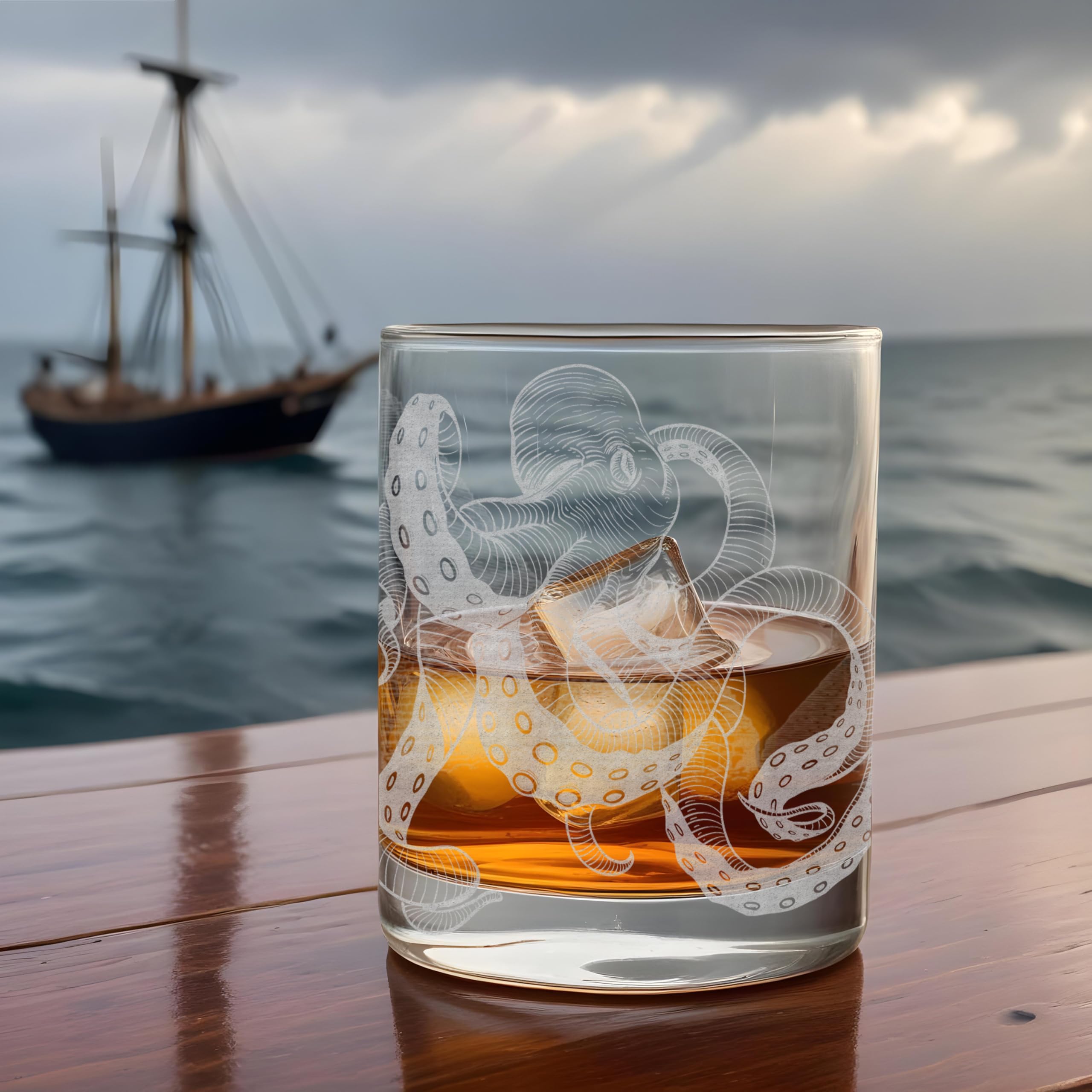 Snapklik.com : OCTOPUS Engraved 11oz Whiskey Glasses Ocean Animals ...