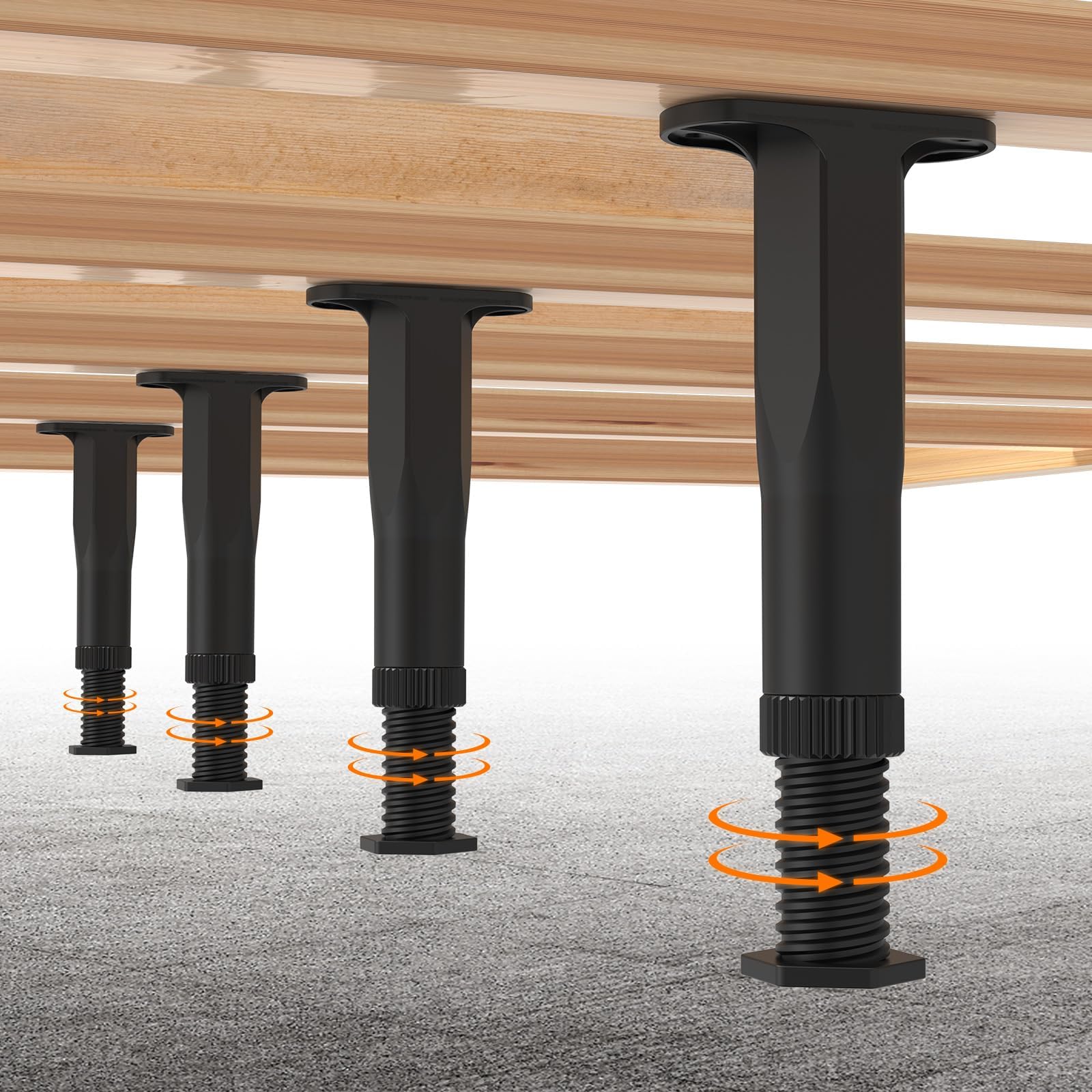 4PCS Adjustable Bed Frame Support Legs, Frame Center Slats Heavy ...