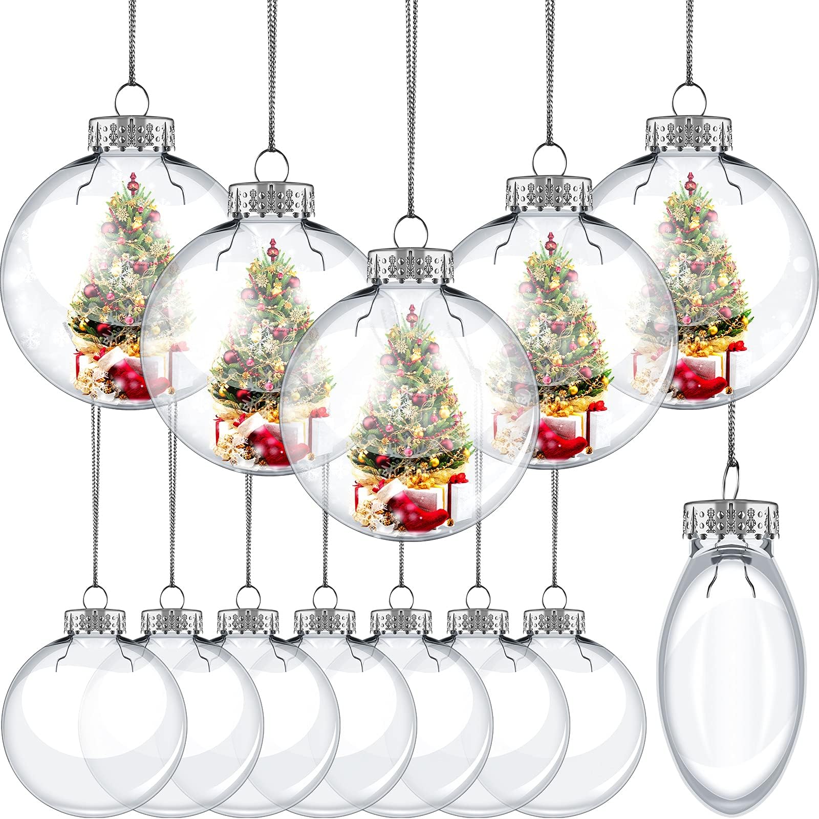Amazon.com: KIMOBER 12PCS Plastic Discs Ornaments,3.9 Inch Clear Flat ...