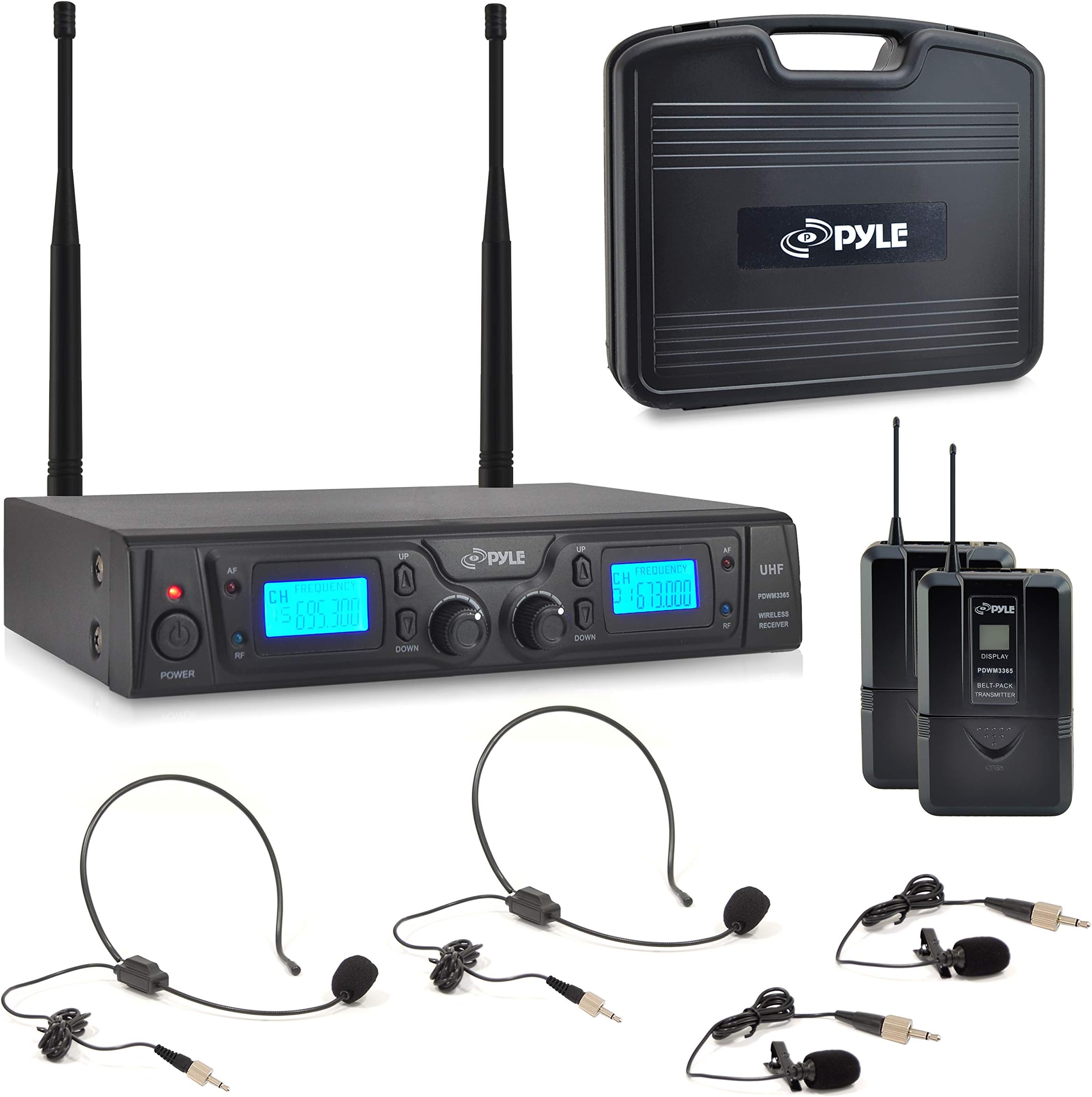 Amazon.com: PYLE UHF Wireless Microphone & Rack Mountable Receiver ...