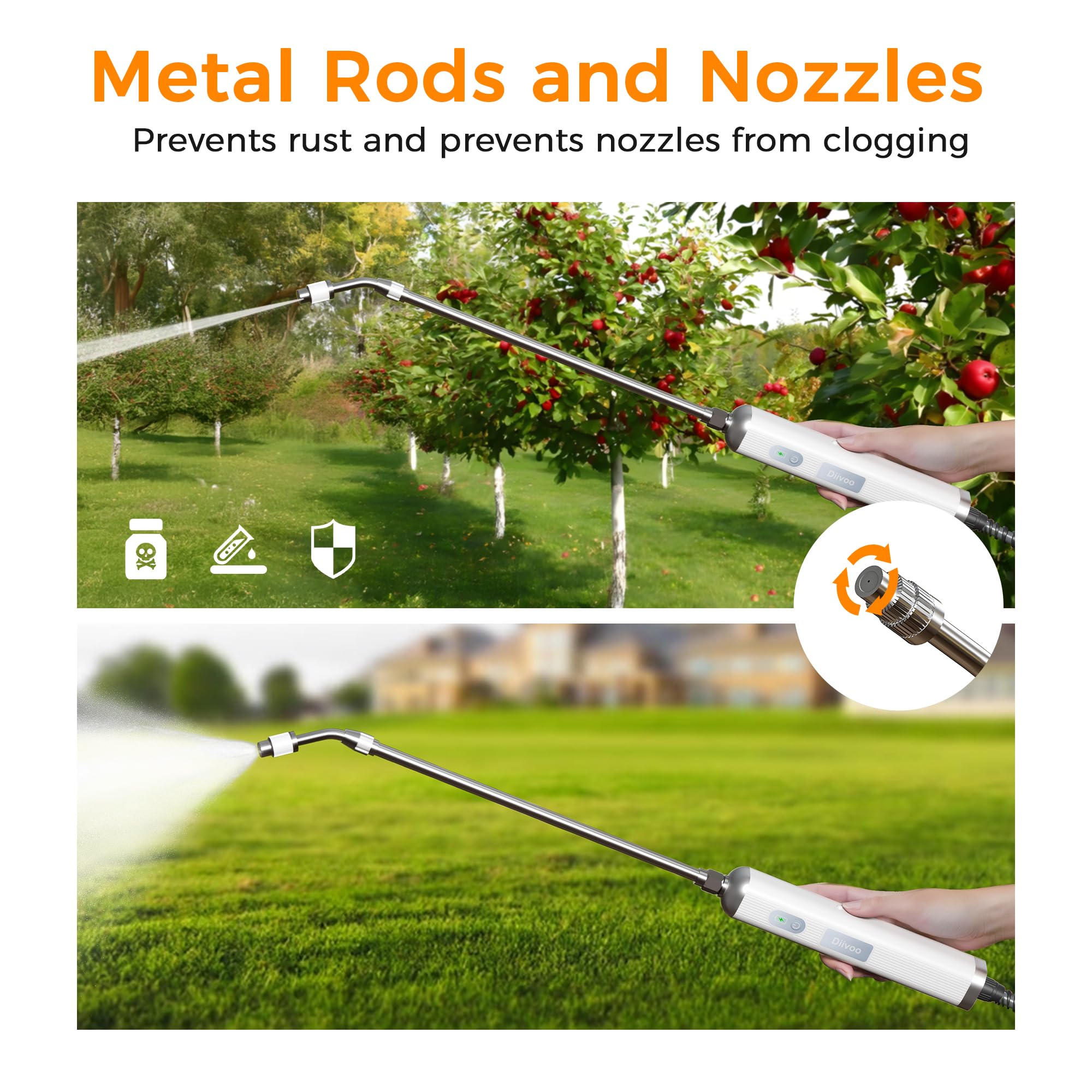 Snapklik.com : 1.35 Gallon/5L Battery Powered Weed Sprayer, Diivoo ...
