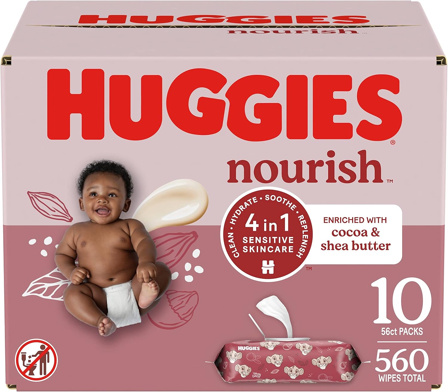 Amazon.com: Huggies Nourish Scented Baby Wipes, 10 Push Button Packs ...
