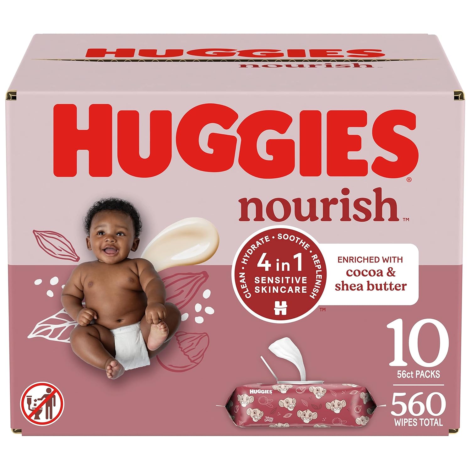 Amazon.com: Huggies Nourish Scented Baby Wipes, 10 Push Button Packs ...