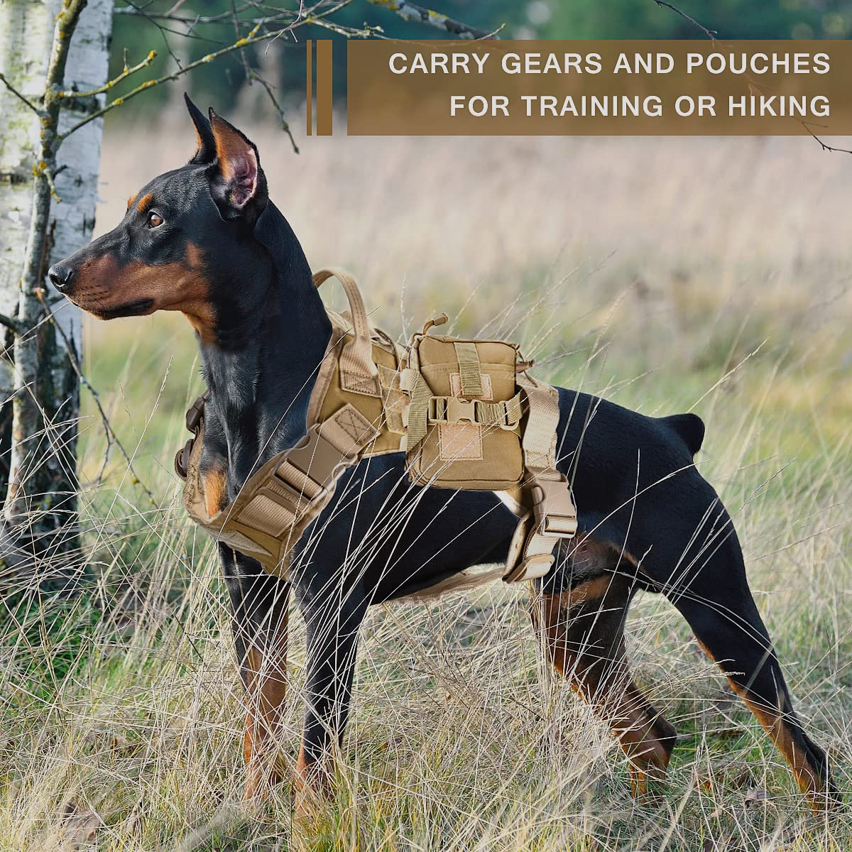 Snapklik.com : Tactical Dog Vest Harness Heavy Duty Dog Pet Working ...