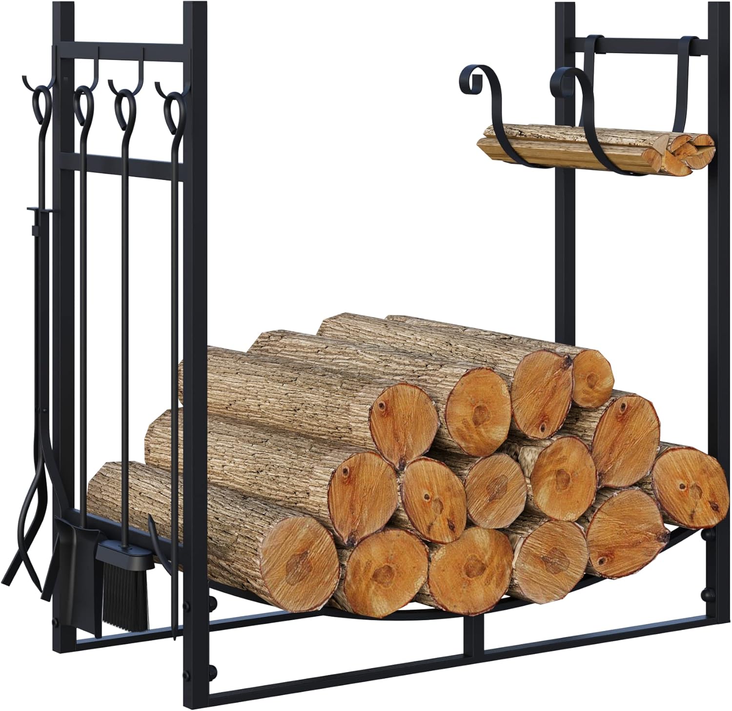 Amazon.com : PIAOMTIEE Heavy Duty Firewood Rack, 29" Log Rack Wood ...