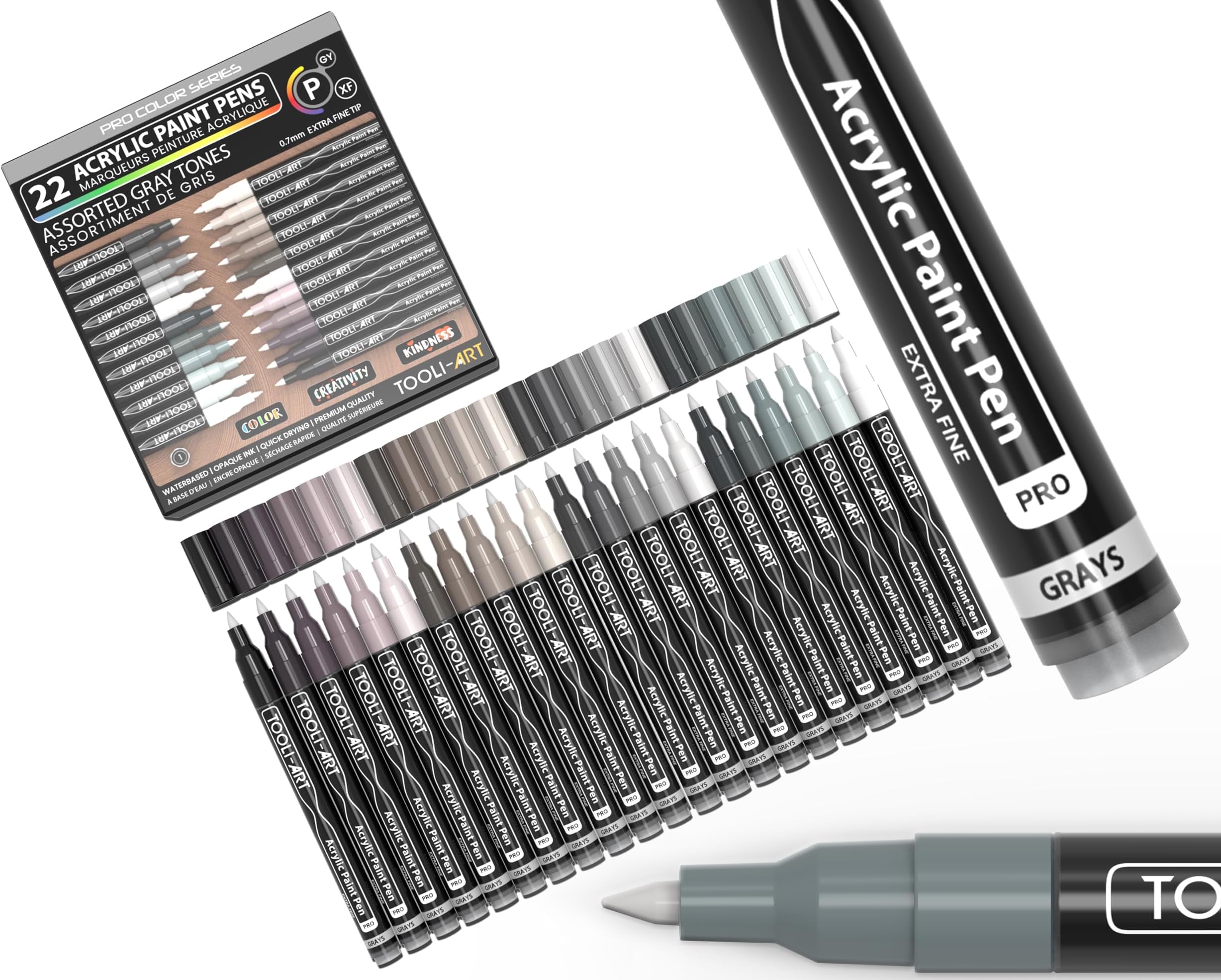 Amazon.com: 12 Cool Grey Colors Art Markers Grayscale Artist Dual Head ...