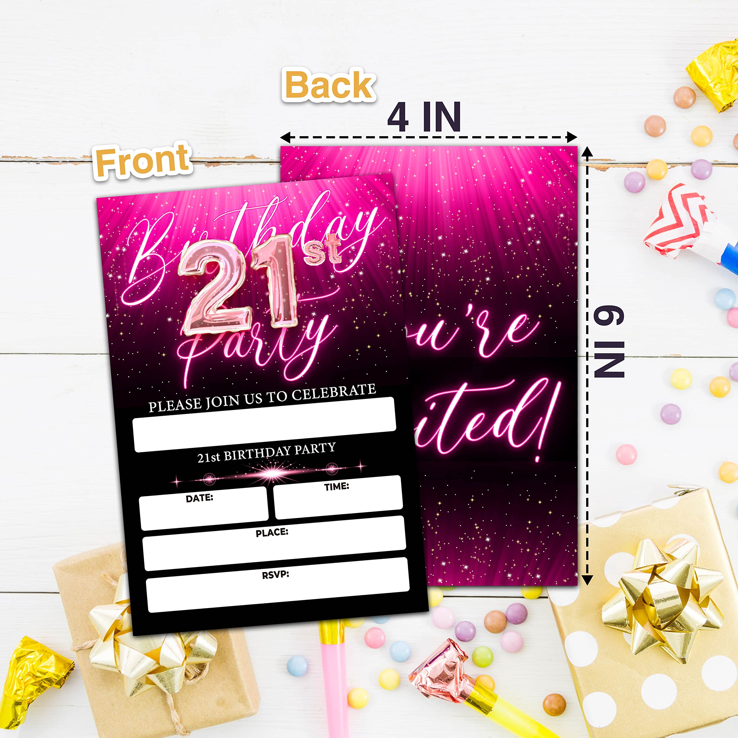 21st Birthday Party Invitations For Girls 21 Today Open Female
