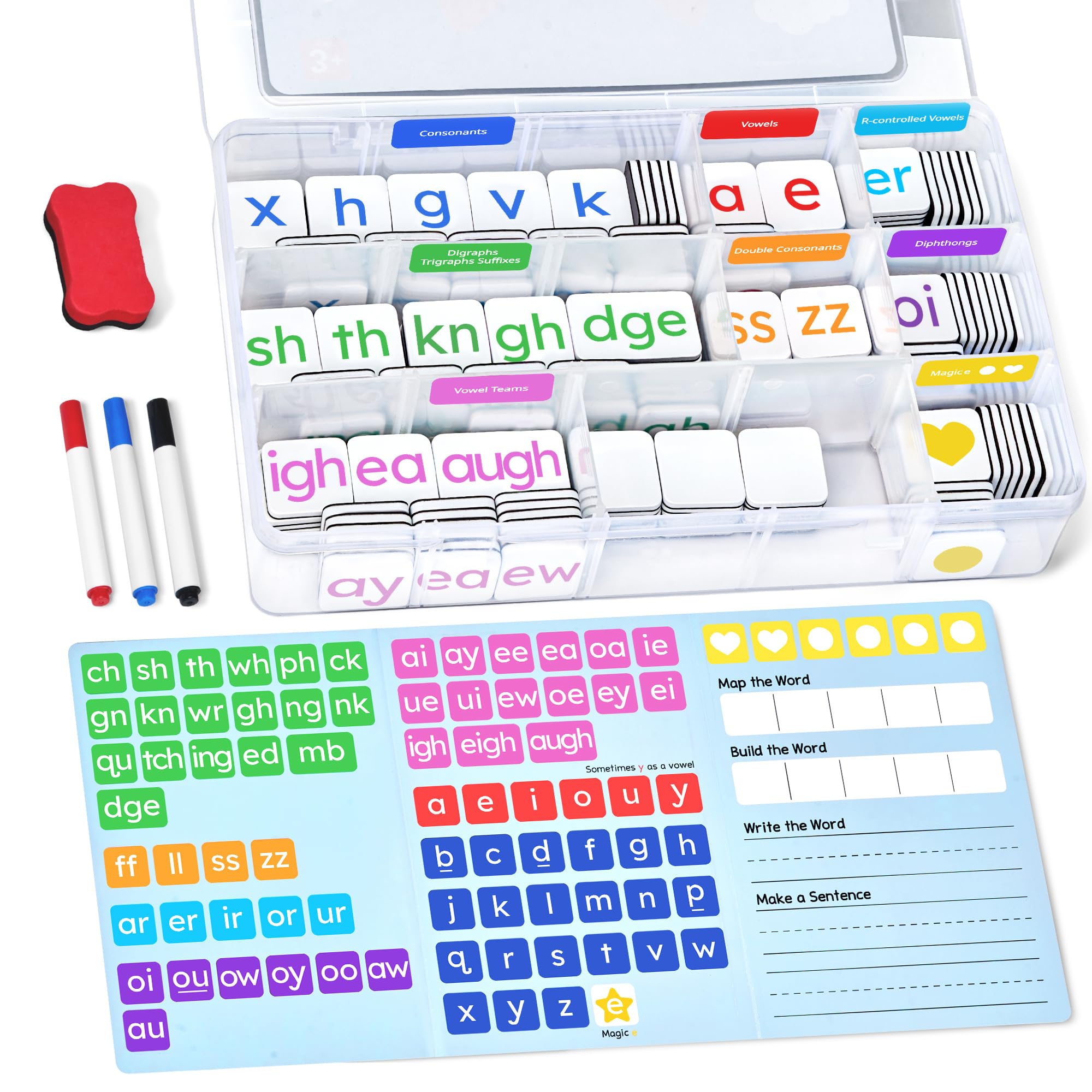 Snapklik.com : JoyCat 265 Phonics Magnetic Letter Tiles- Hooked On ...