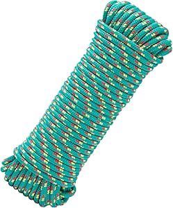 SDLTHR 3/8 Inch 100 ft Diamond Braided Polypropylene Rope, All Purpose ...