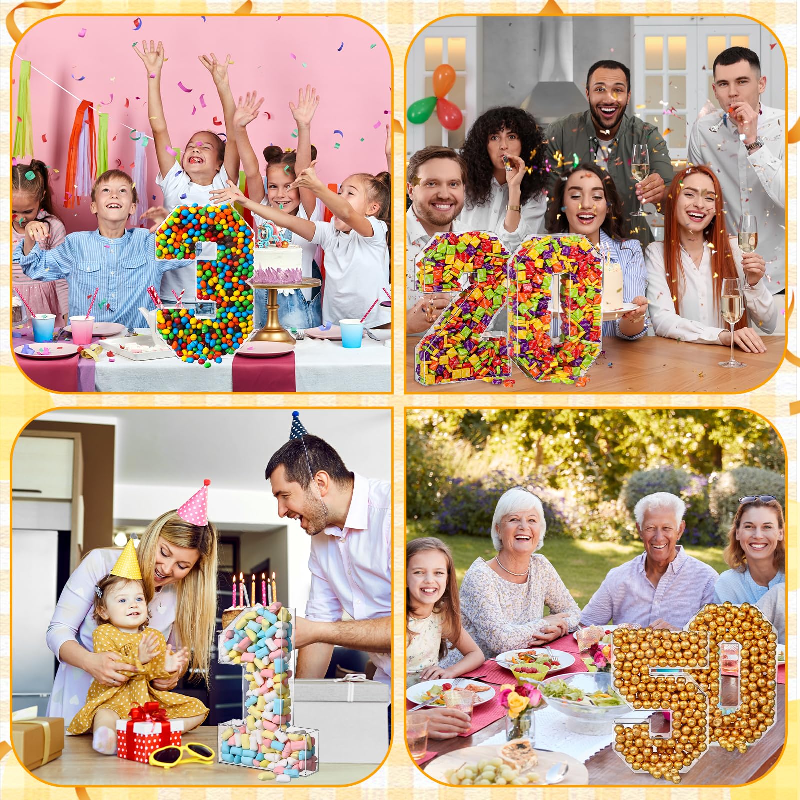 Snapklik.com : Mifoci 14 Large Acrylic Fillable Number Container ...