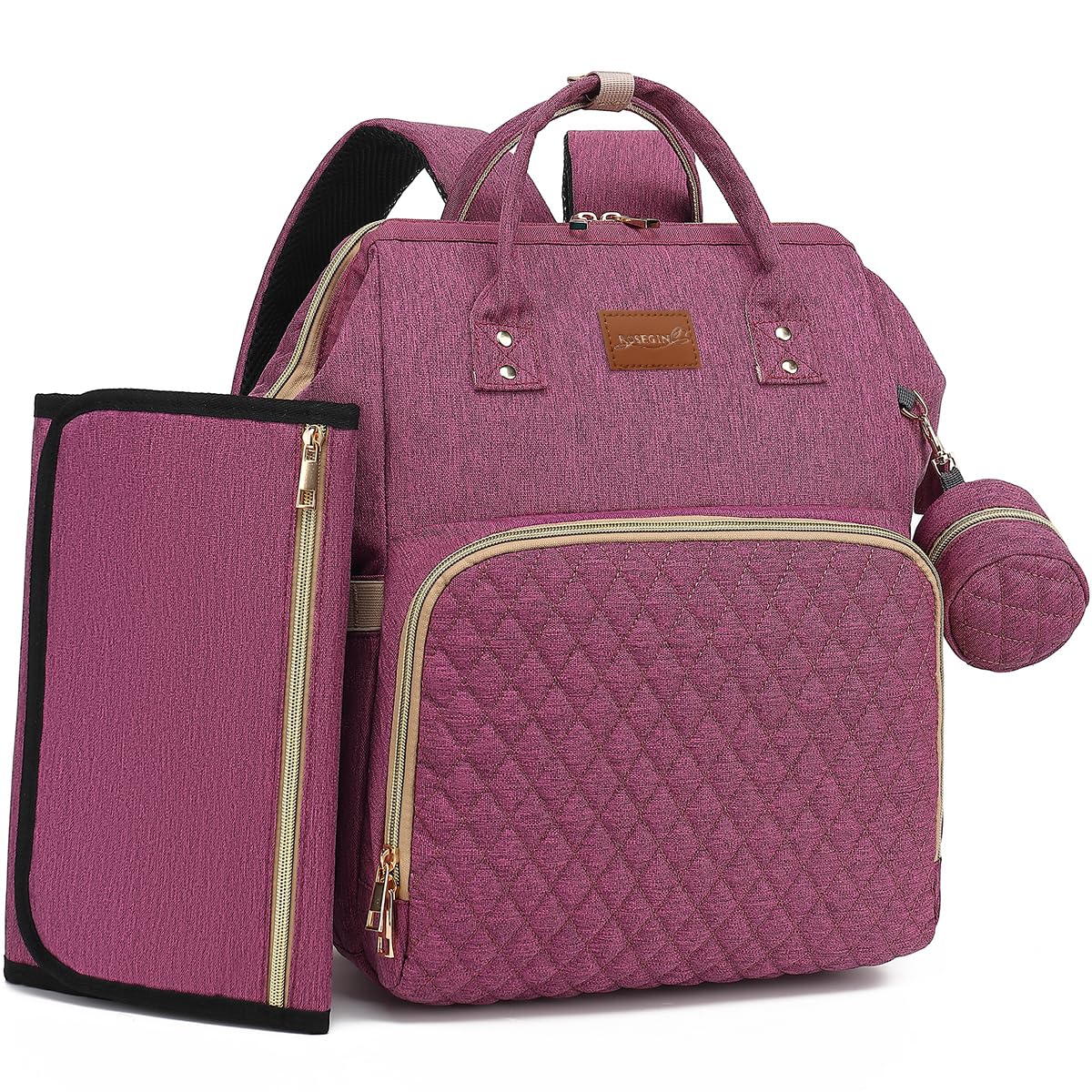 Amazon.com: ROSEGIN Diaper Bag Backpack with Changing Pad, Pacifier ...