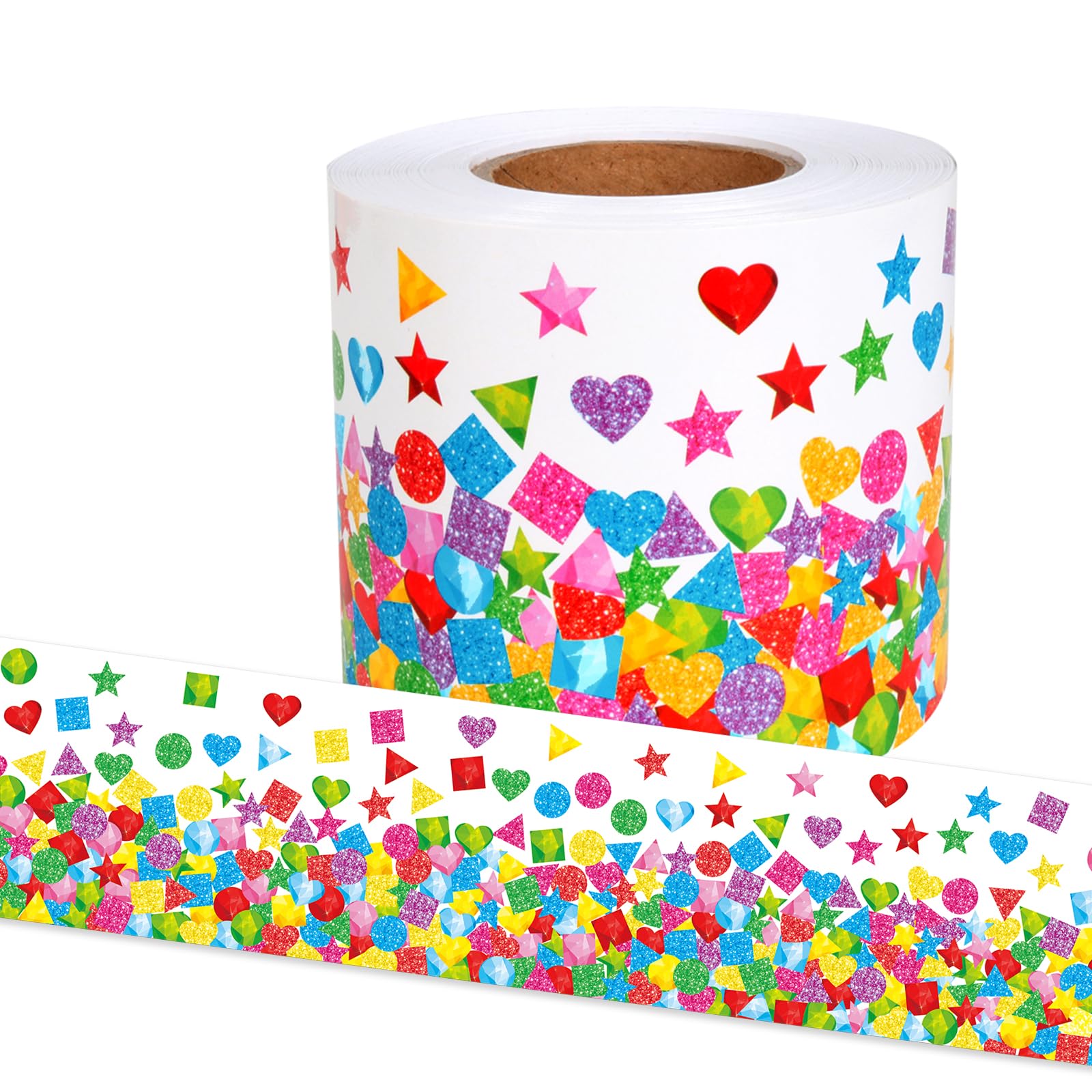 Snapklik.com : 65.6 Feet Confetti Bulletin Board Borders, Colorful ...
