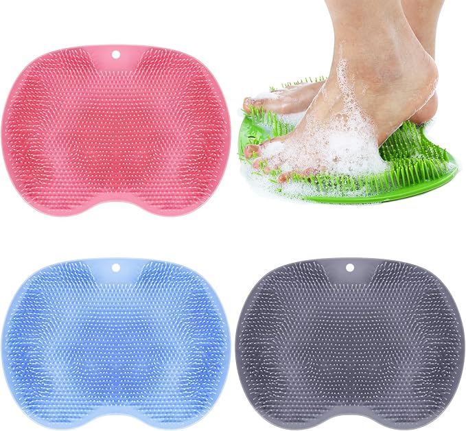 Amazon.com: Timgle 4 Pcs Shower Foot Scrubber Mat with Non Slip Suction ...