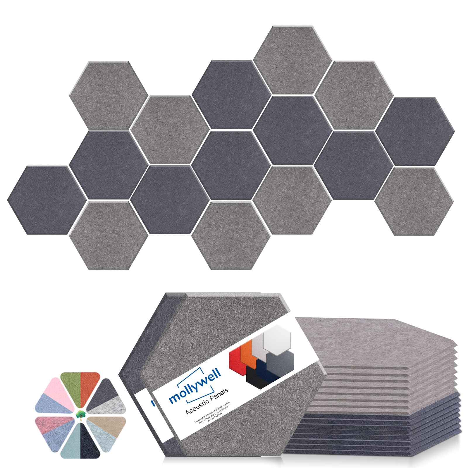 Snapklik.com : Mollywell Hexagon Acoustic Panels, High Density ...