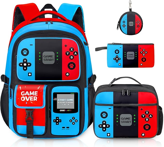 Amazon.com: TOWIHUN Gamer Backpack for Boys, 4pcs Gaming Boys Backpack ...