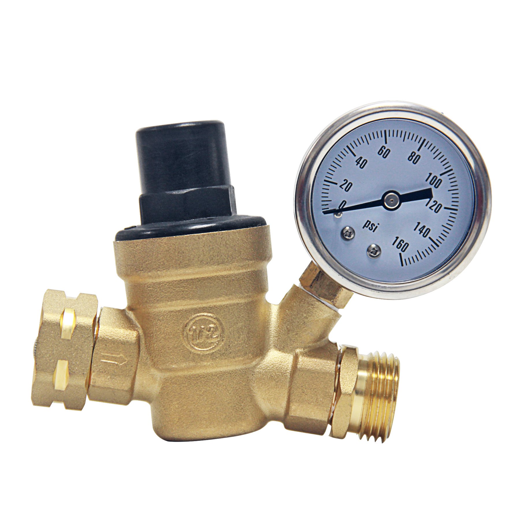 Buy Signstek Water Pressure Regulator Brass Lead-free with Gauge for RV ...