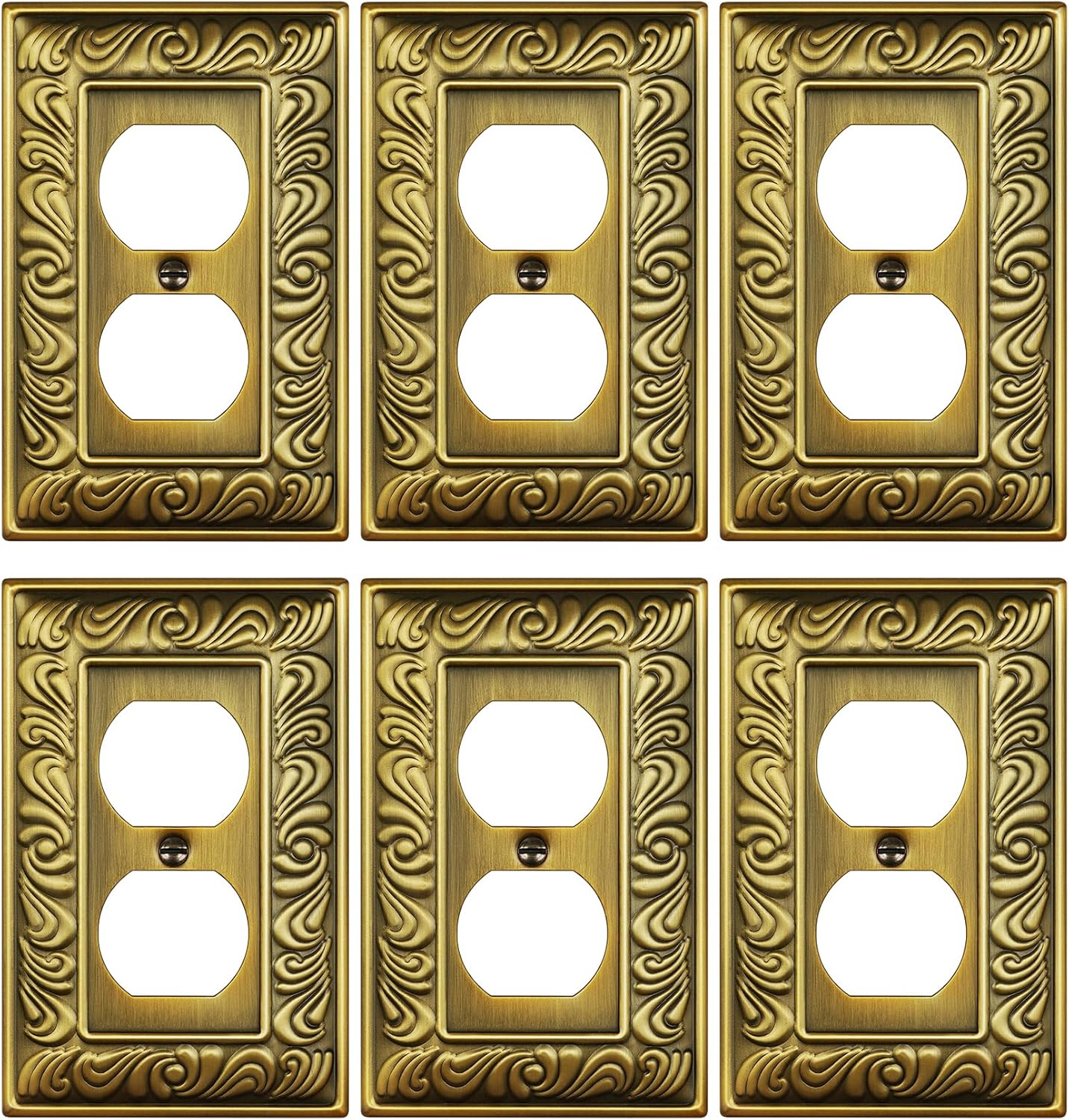 treewell 6-Pack Duplex Outlet Cover Plate, Paisley Pattern Antique ...